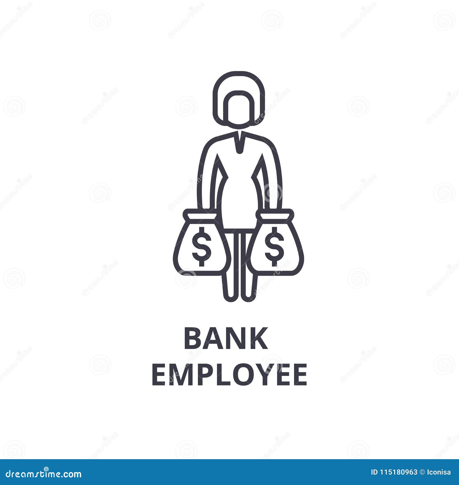 Bank Employee Thin Line Icon, Sign, Symbol, Illustation, Linear Concept ... Bank Employee Thin Line Icon, Sign, Symbol, Illustation, Linear Concept ...