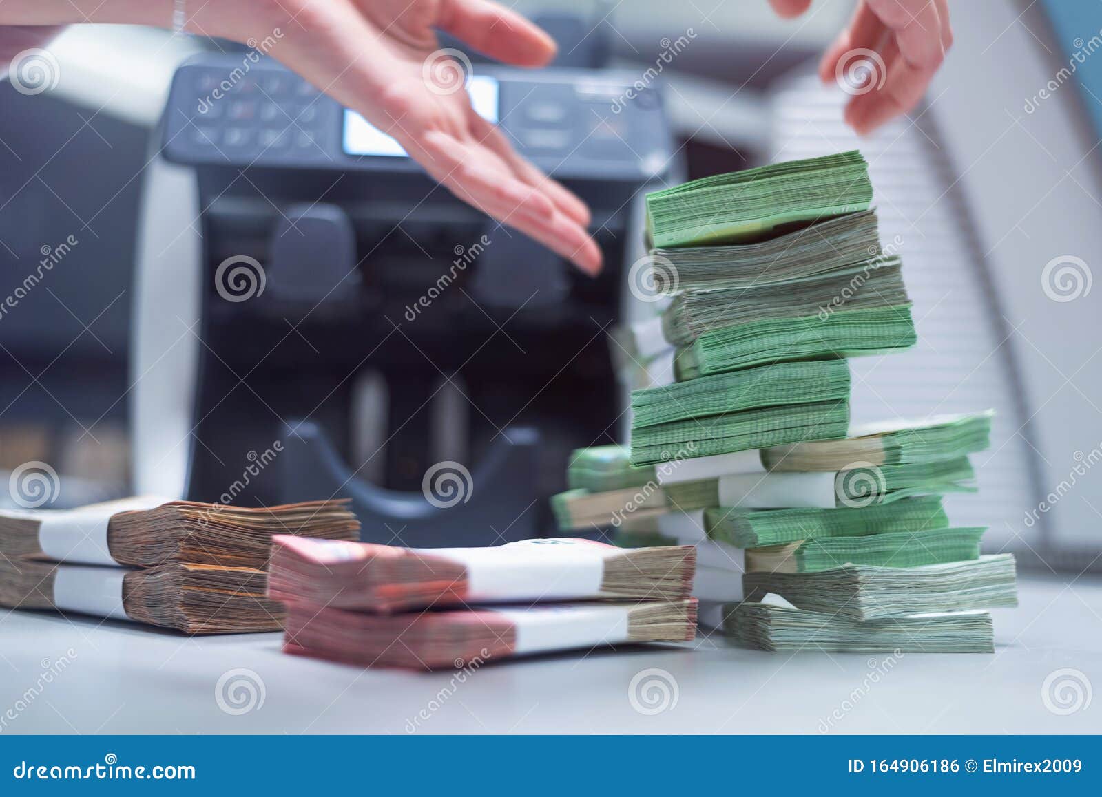Bank Employees Sorting and Counting Money Inside Bank Vault Stock Photo ...