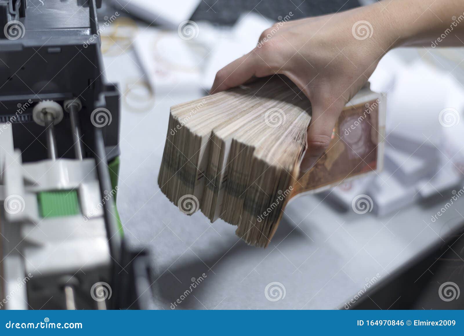 Bank Employees Sorting and Counting Money Inside Bank Vault Stock Photo ...
