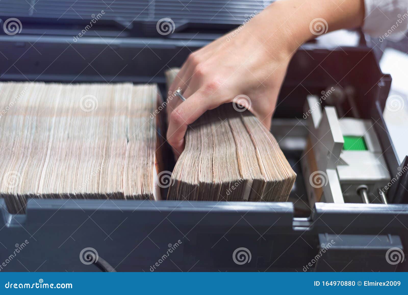 Bank Employees Sorting and Counting Money Inside Bank Vault Stock Photo ...