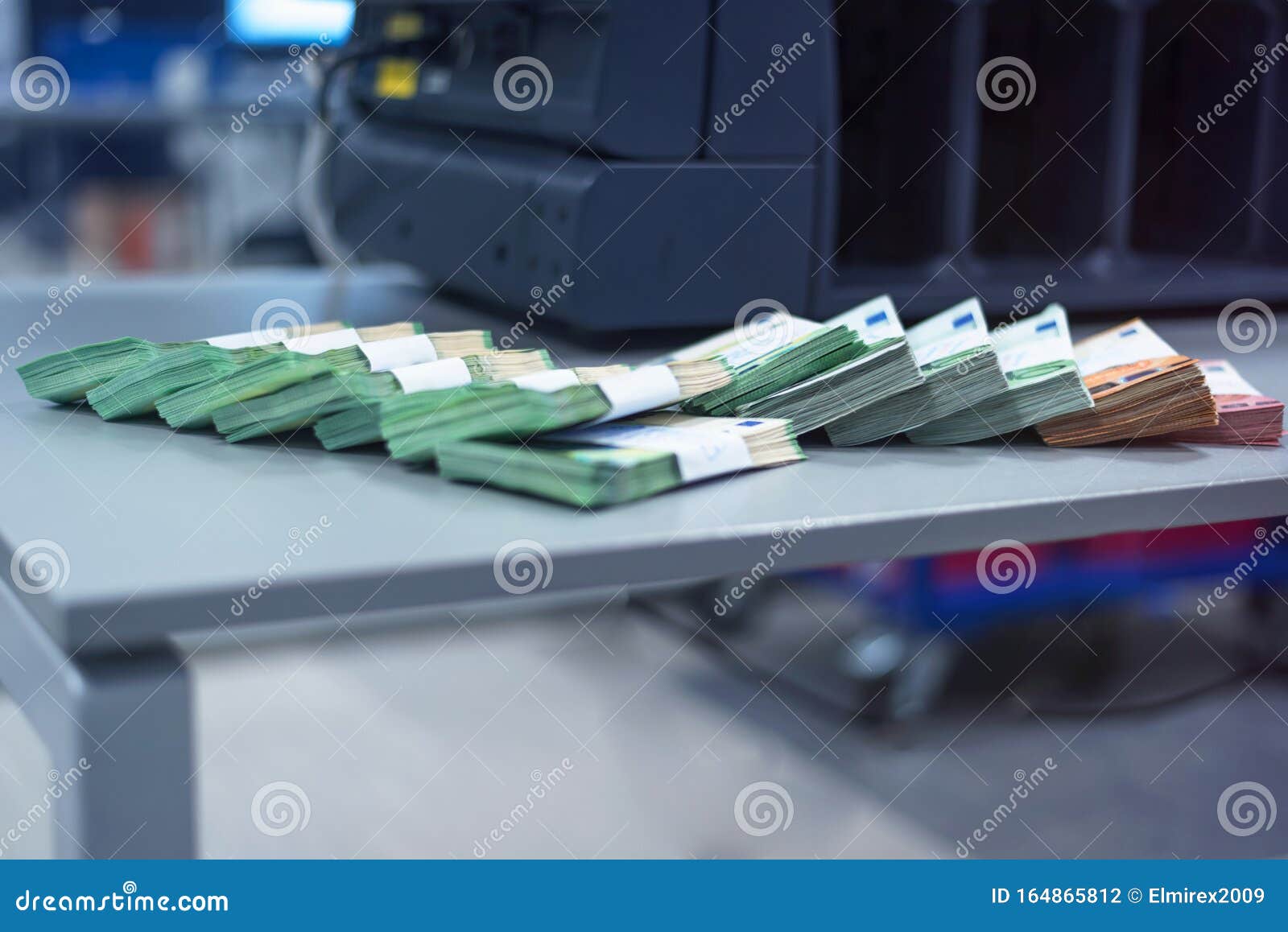 Bank Employees Sorting and Counting Money Inside Bank Vault. Large ...