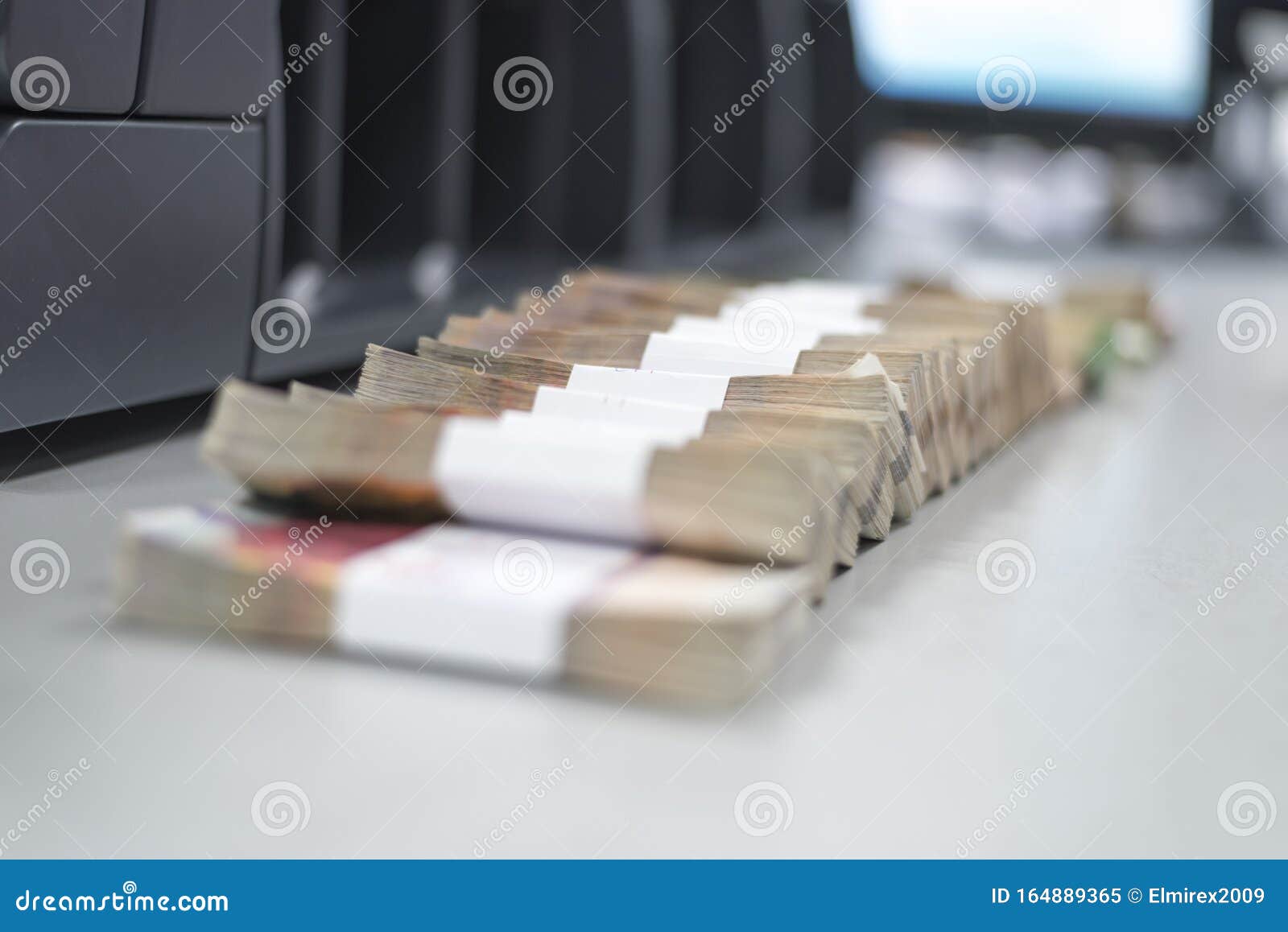 Bank Employees Sorting and Counting Money Inside Bank Vault. Large ...