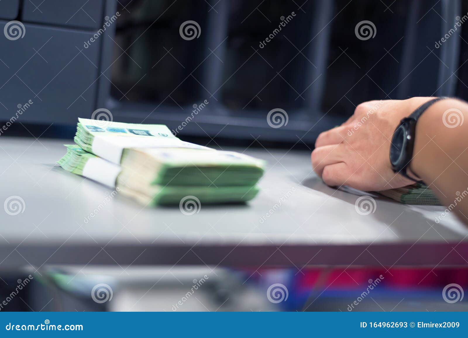 Bank Employees Sorting and Counting Money Inside Bank Vault. Large ...