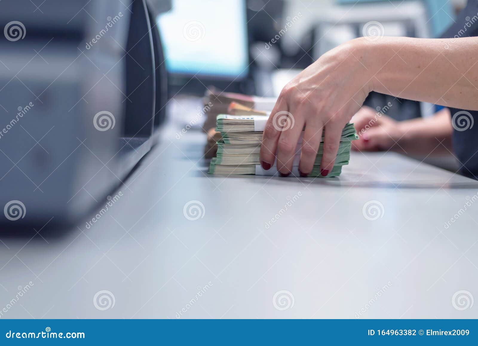 Bank Employees Sorting and Counting Money Inside Bank Vault. Large ...