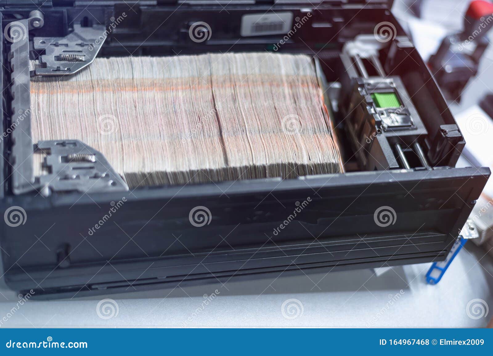 Bank Employees Sorting and Counting Money Inside Bank Vault. Large ...