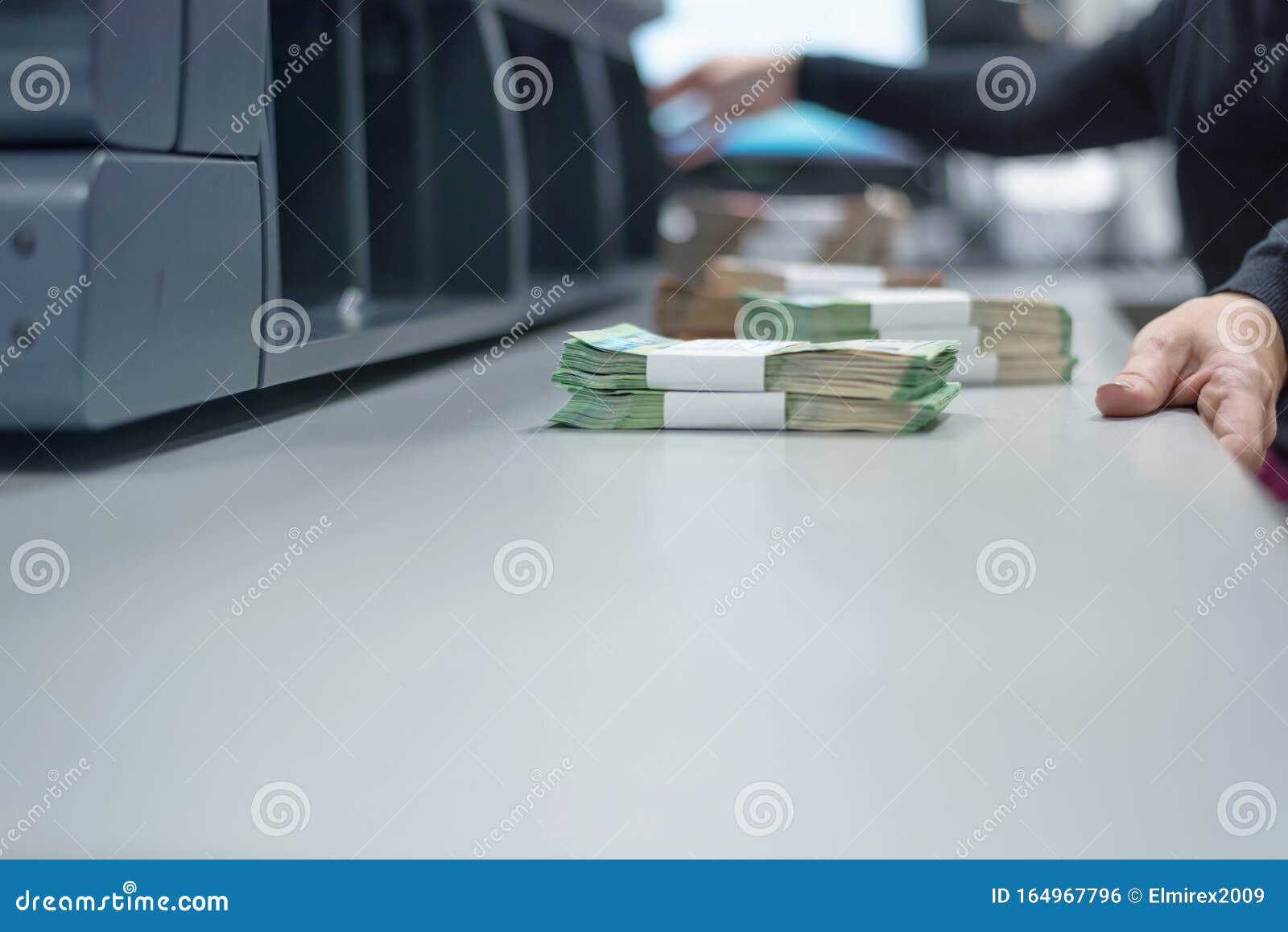 Bank Employees Sorting and Counting Money Inside Bank Vault. Large ...