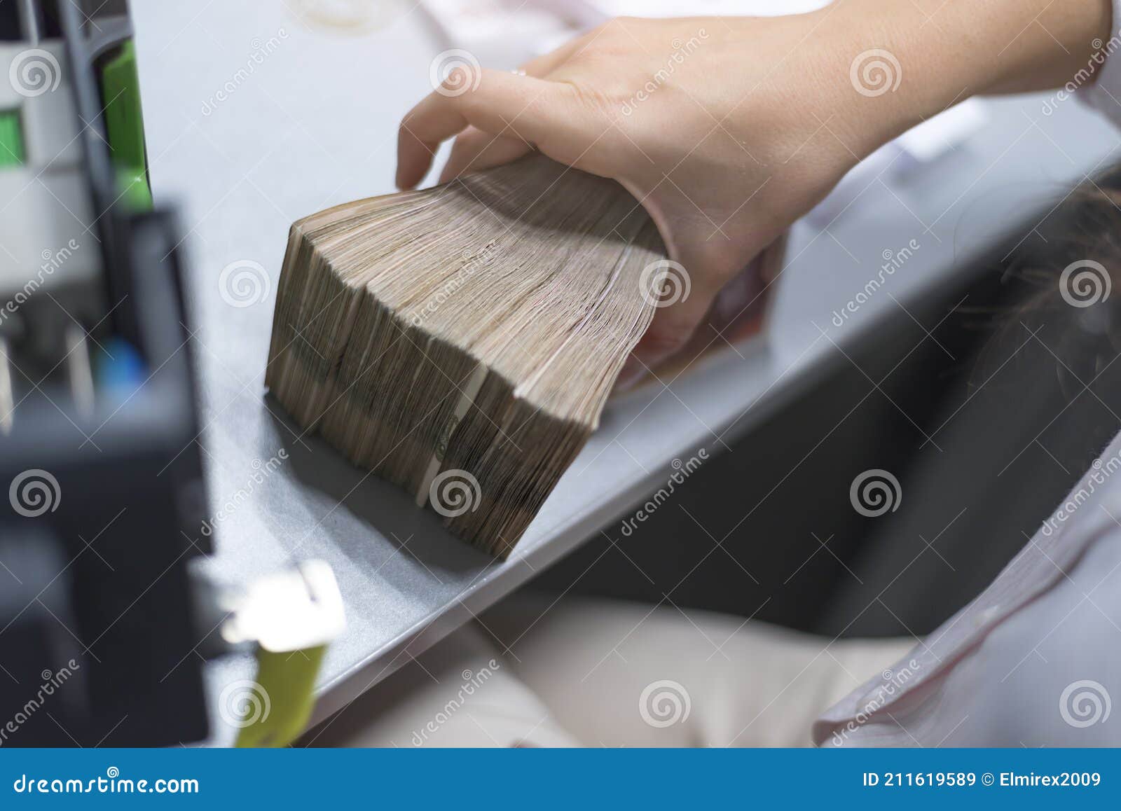 Bank Employees Sorting and Counting Money Inside Bank Vault. Large ...