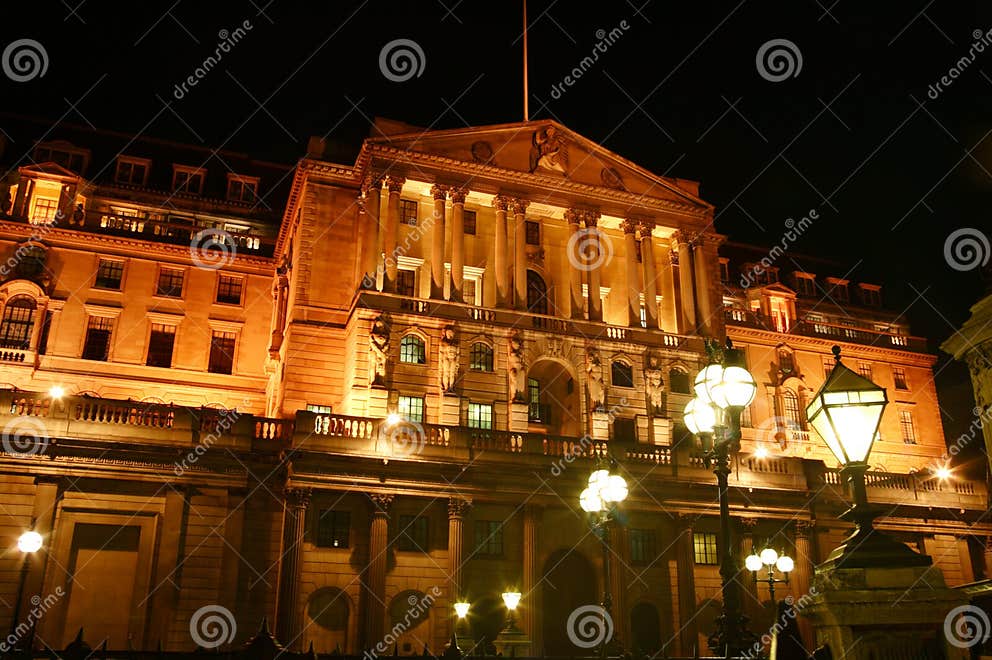 Bank of England at night stock photo. Image of night - 12374458