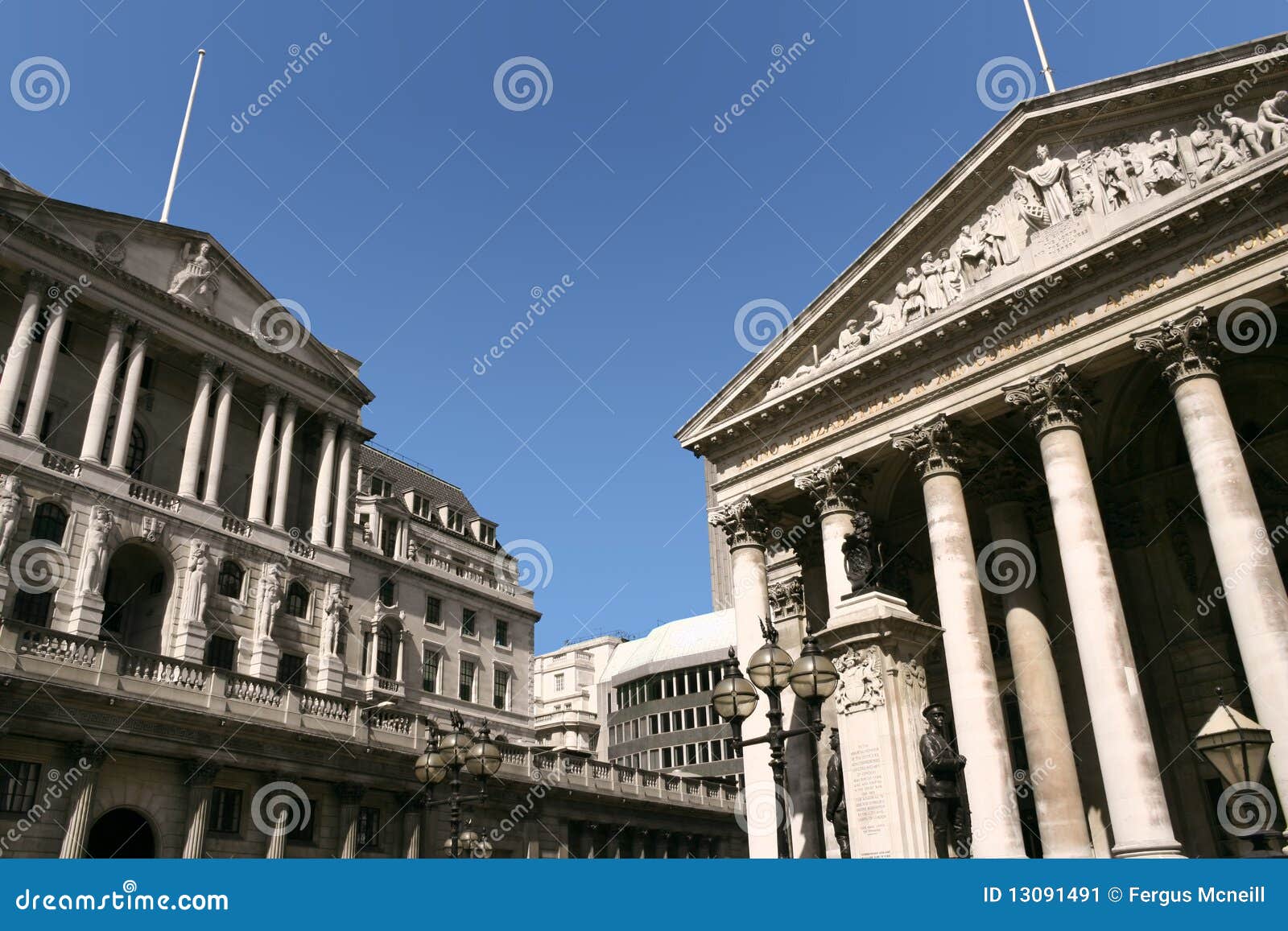 The Bank of England and the Royal Exchange, London Stock Image - Image ...