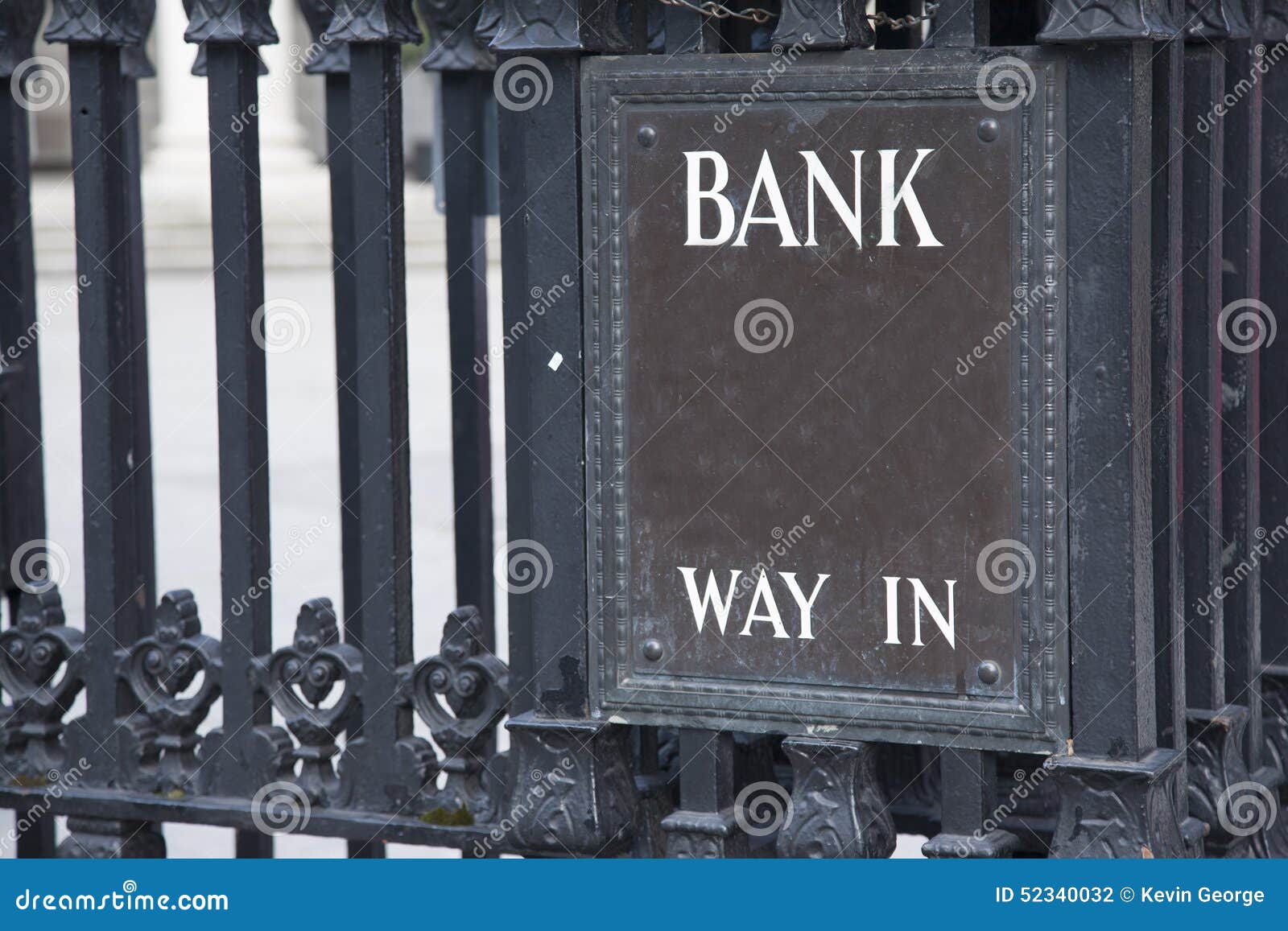 Bank Entrance Sign stock photo. Image of urban, track - 52340032