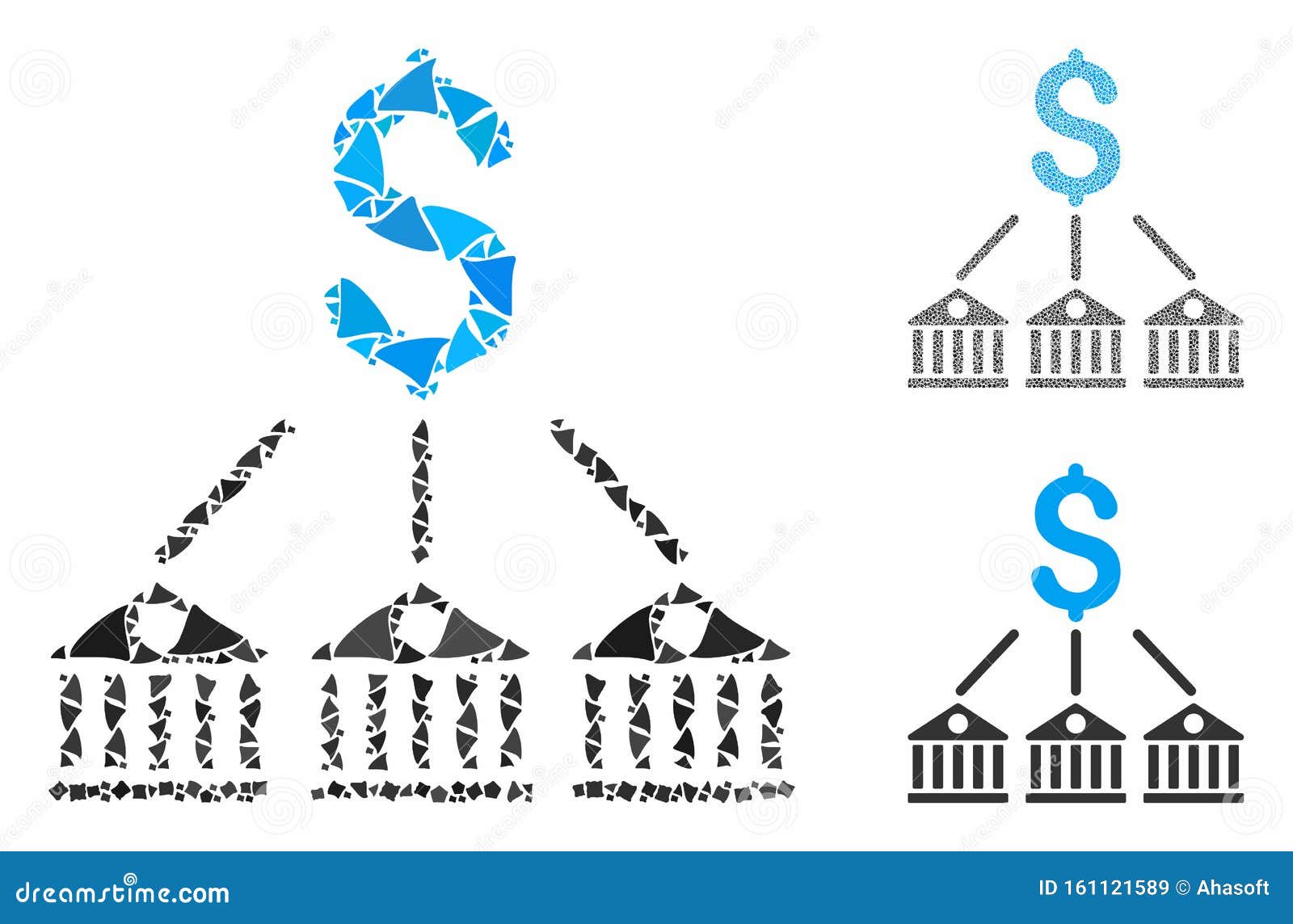 Bank Expenses Mosaic Icon of Uneven Parts Stock Vector - Illustration ...