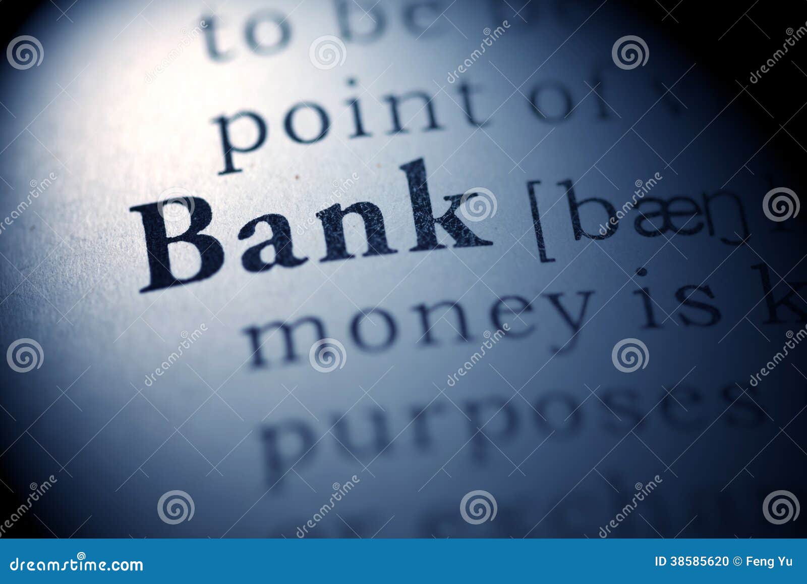 Bank stock photo. Image of dictionary, macro, blue, closeup - 38585620