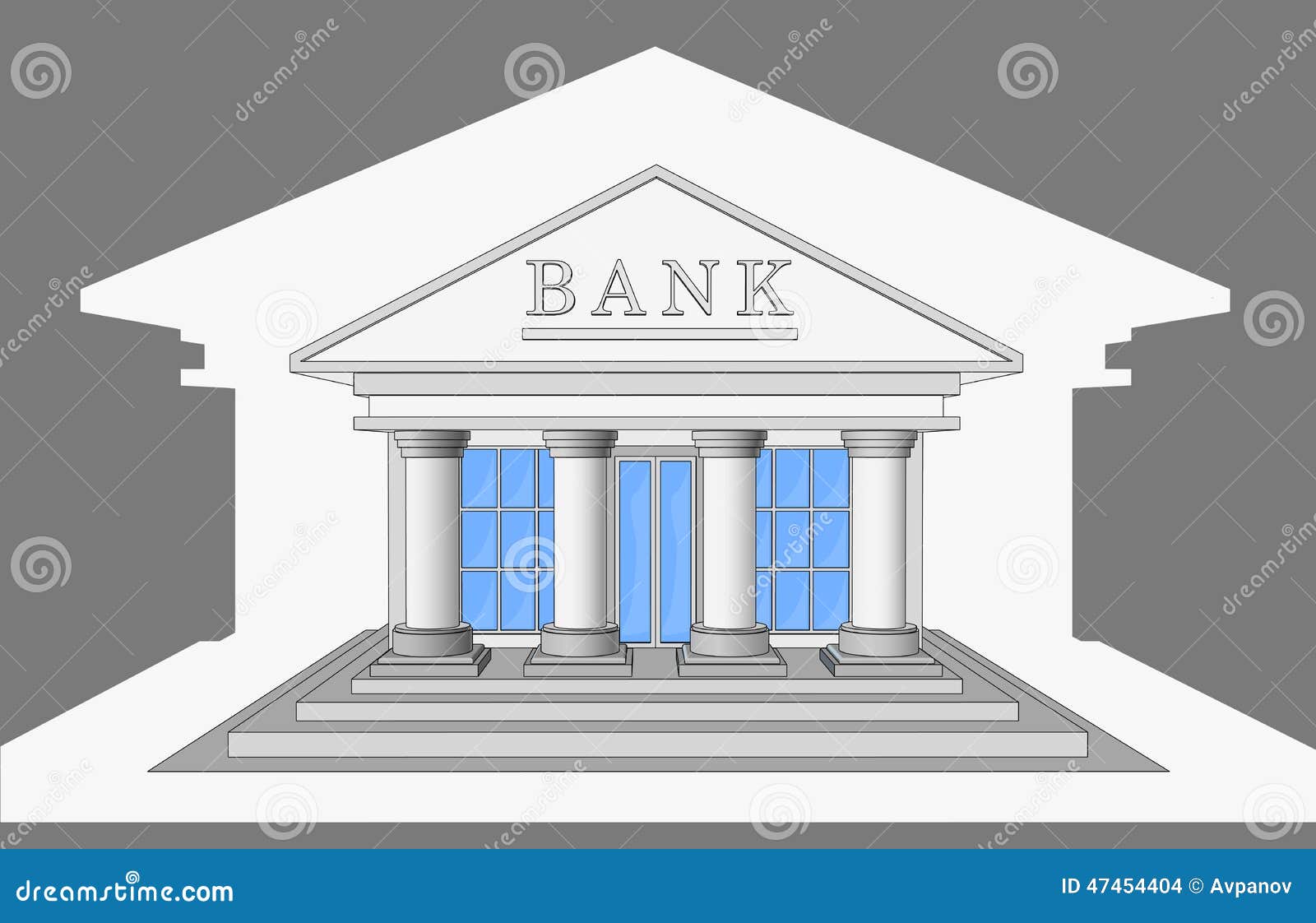 Bank, front view stock vector. Illustration of background - 47454404