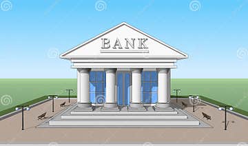 Bank, front view 02 stock vector. Illustration of architecture - 47454410