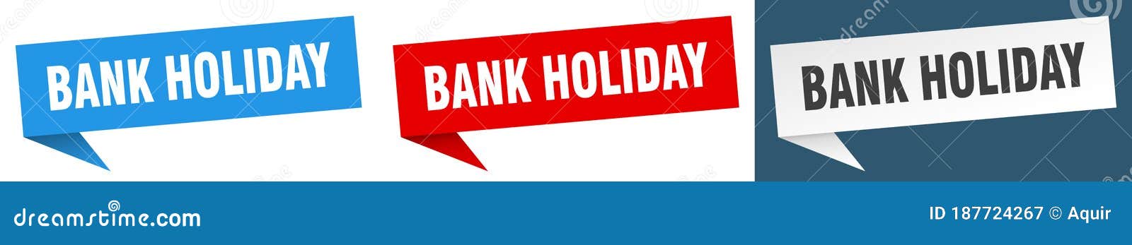 Bank Holiday Banner. Bank Holiday Speech Bubble Label Set Stock Vector ...