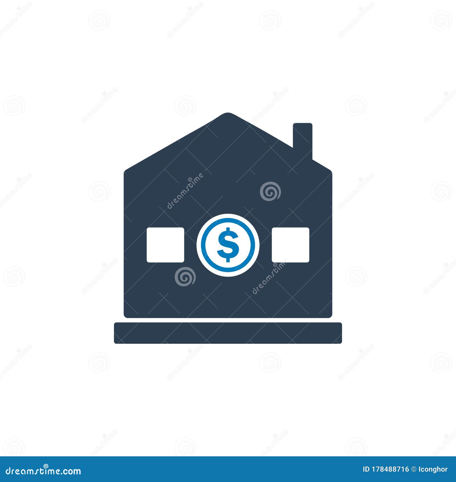 Bank House icon. stock vector. Illustration of bank - 178488716
