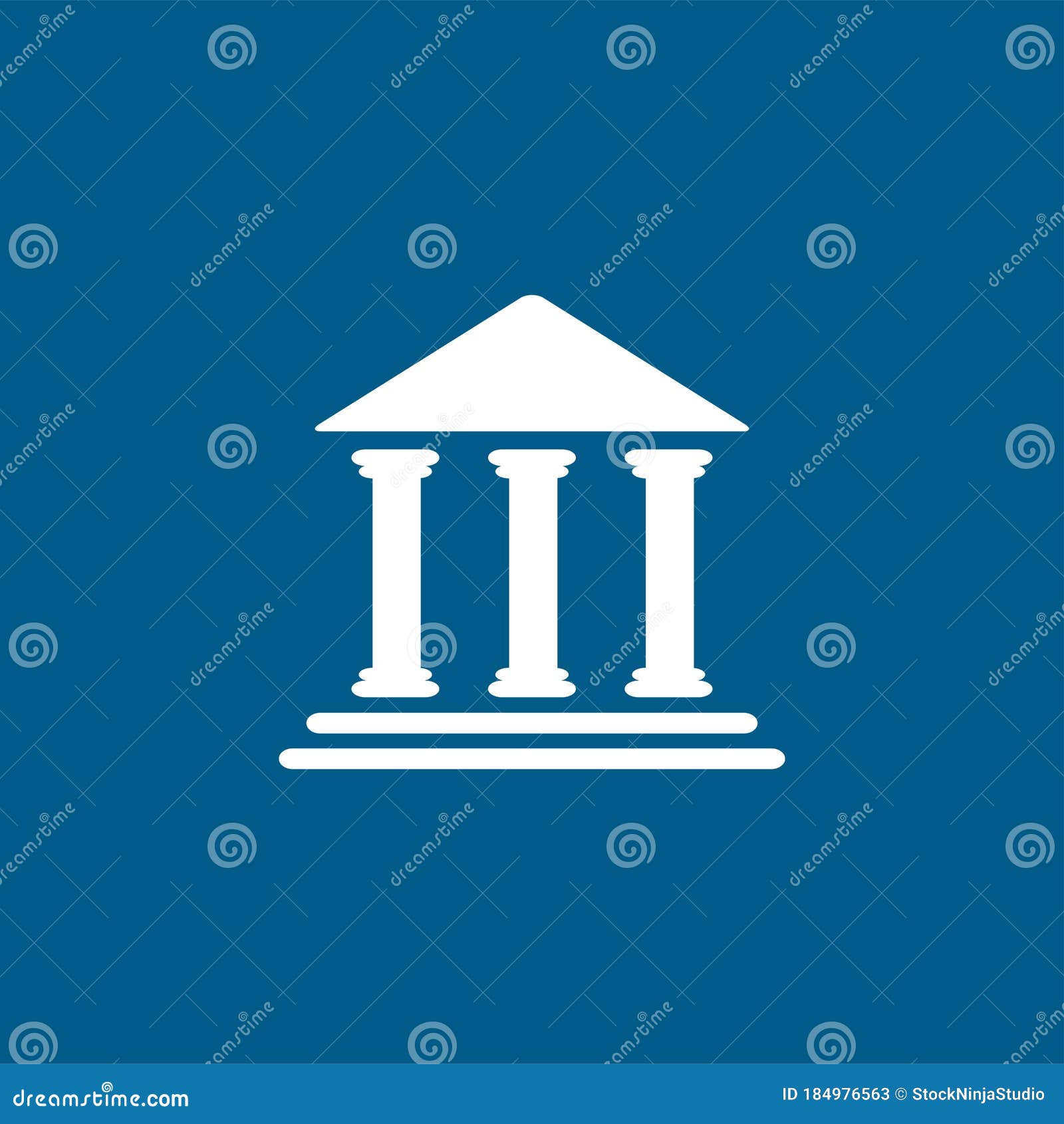 Bank Icon on Blue Background. Blue Flat Style Vector Illustration Stock ...