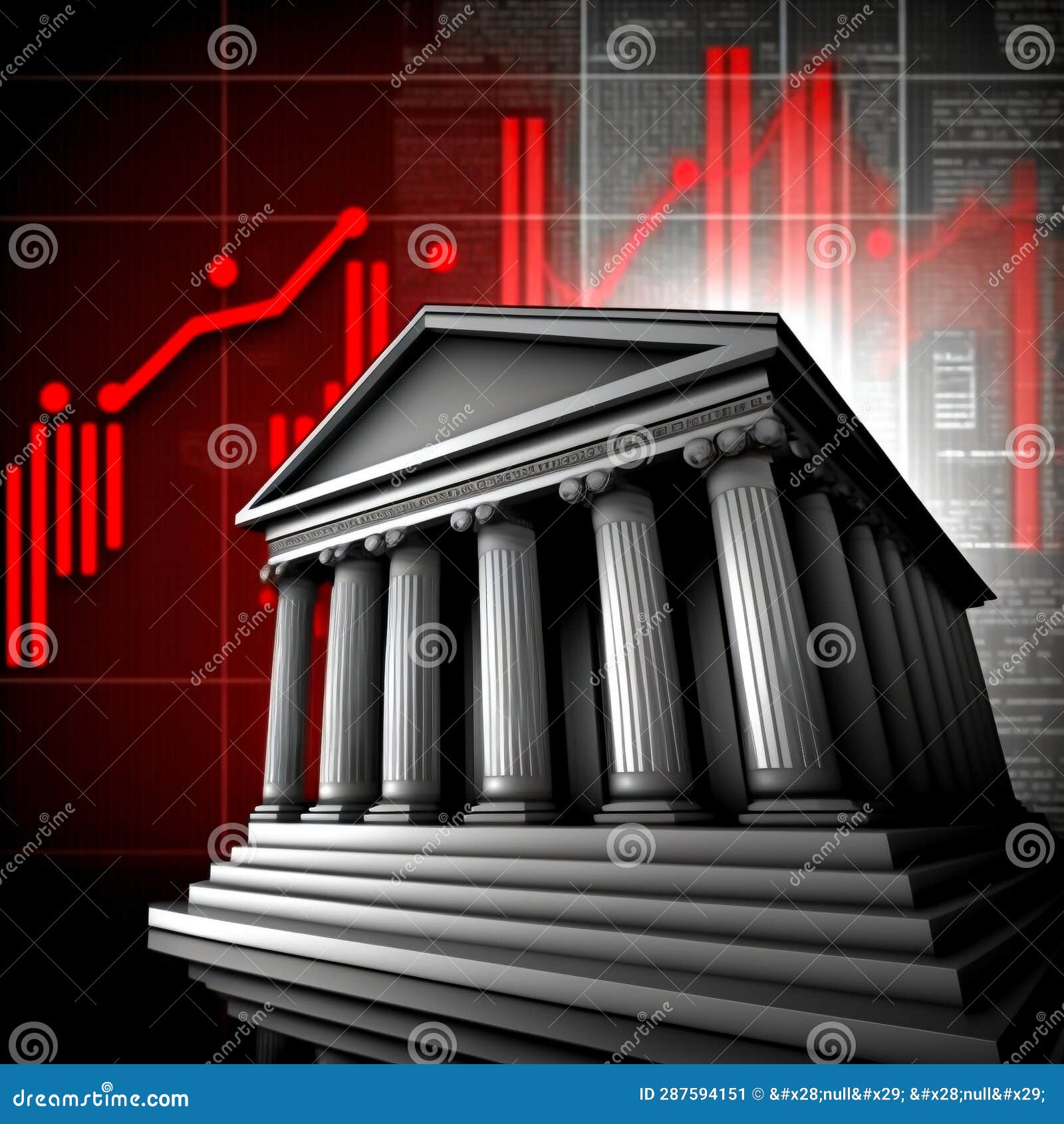 The Bank Icon Depicts a Picture of a Dollar Interest Rate Cut. Money ...