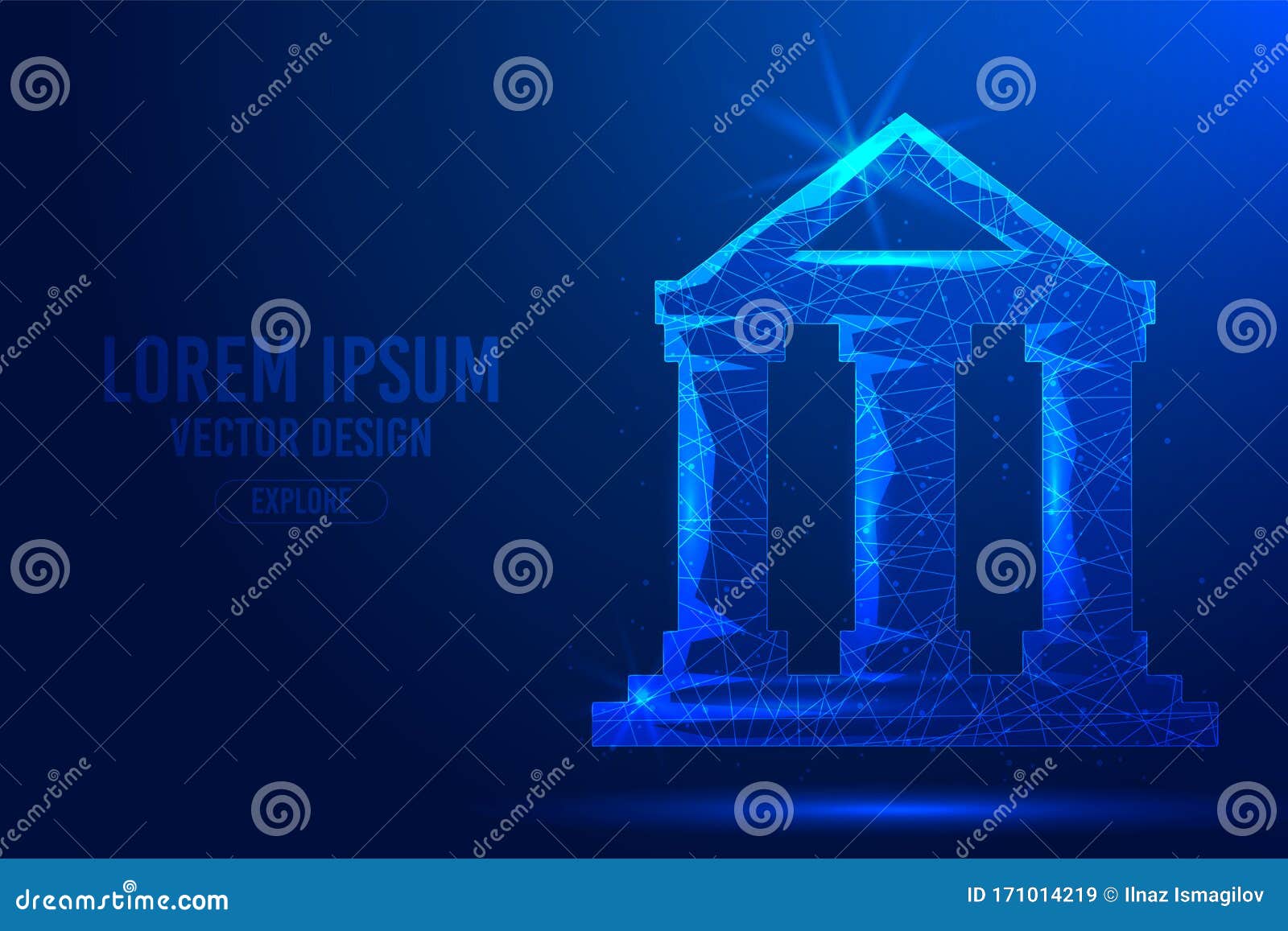 Bank Icon Geometric Lines, Low Poly Style Wireframe Vector Banner ... Bank Icon Geometric Lines, Low Poly Style Wireframe Vector Banner ...