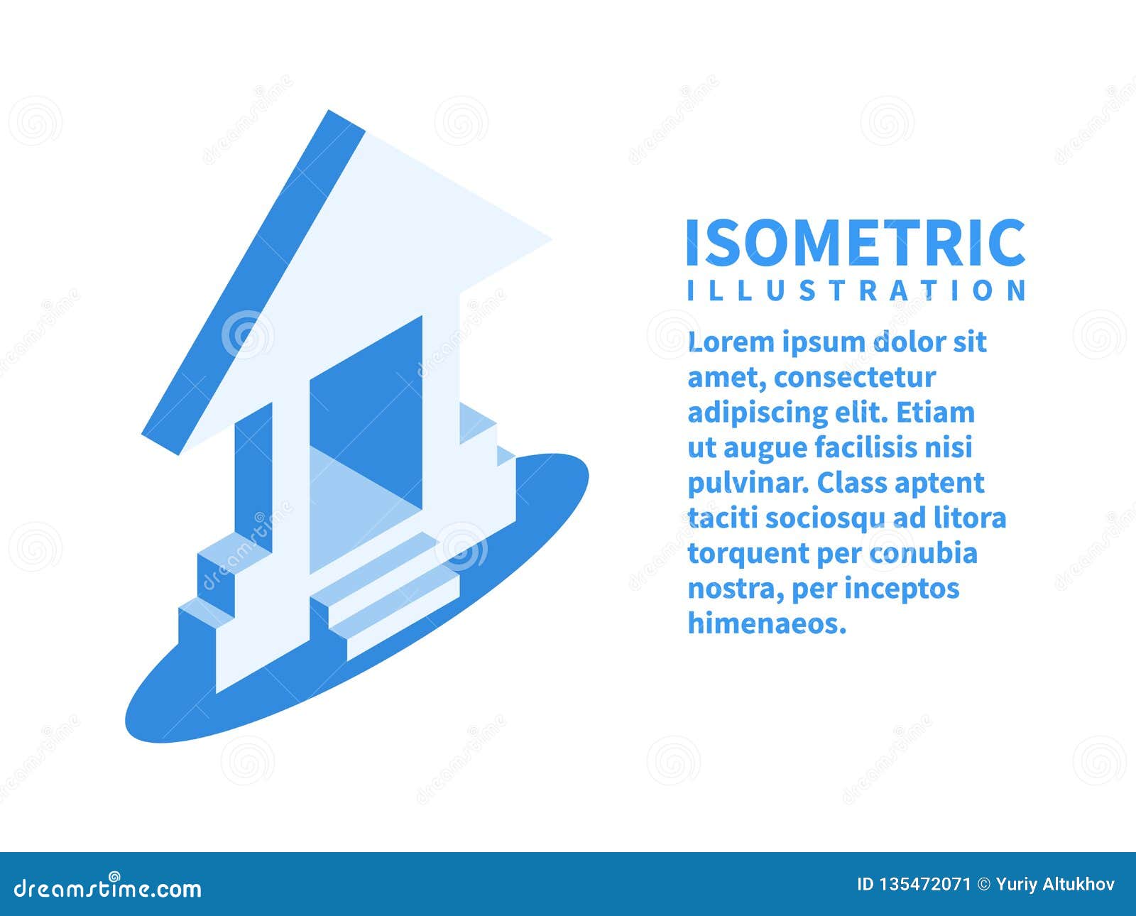 Bank, Icon. Isometric Template for Web Design in Flat 3D Style Stock ...