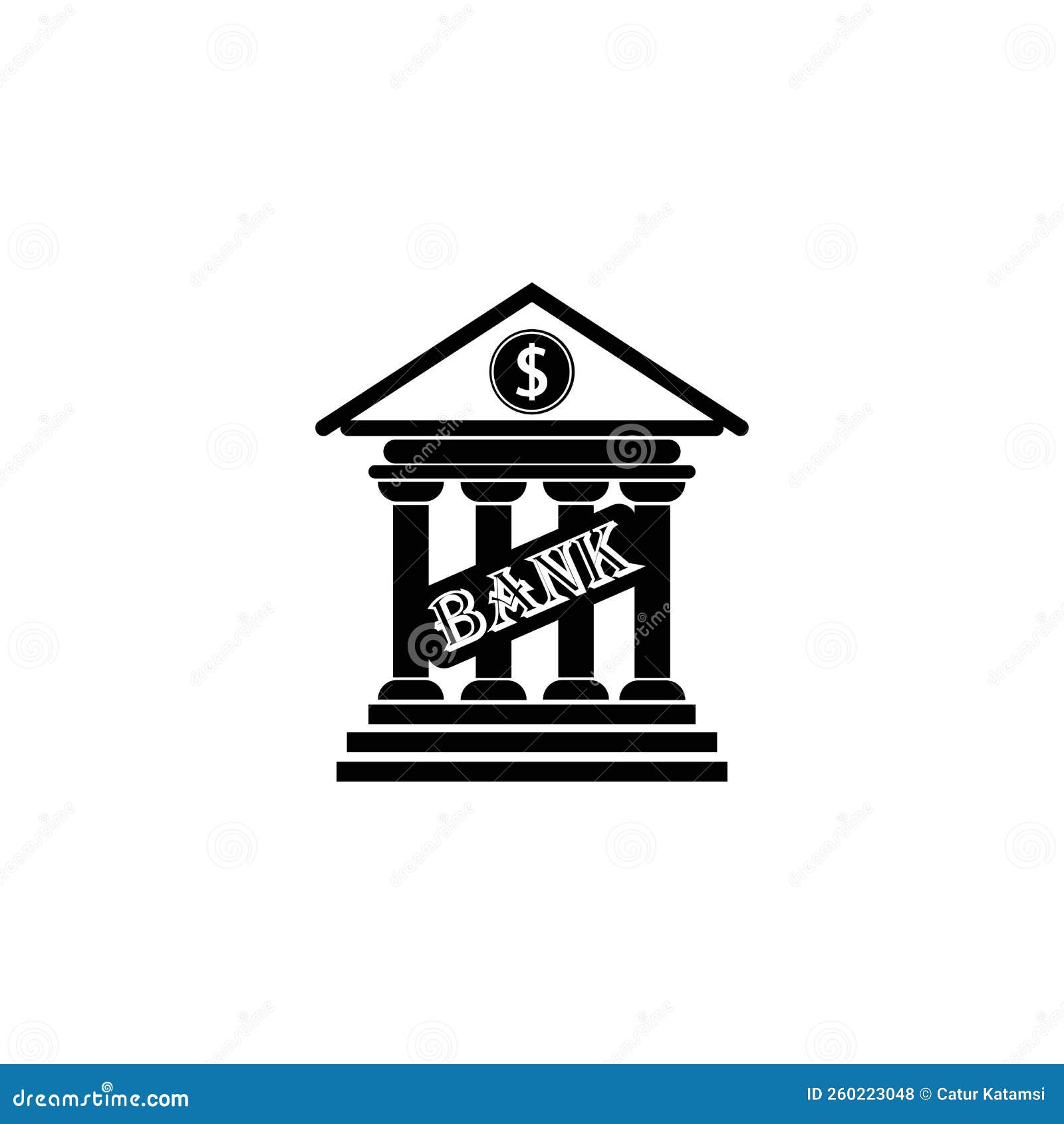 Bank icon logo vector stock illustration. Illustration of sign - 260223048