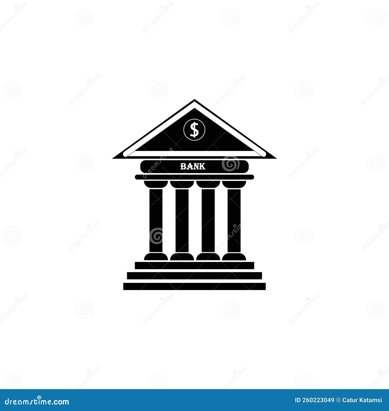 Bank icon logo vector stock illustration. Illustration of sign - 260223049
