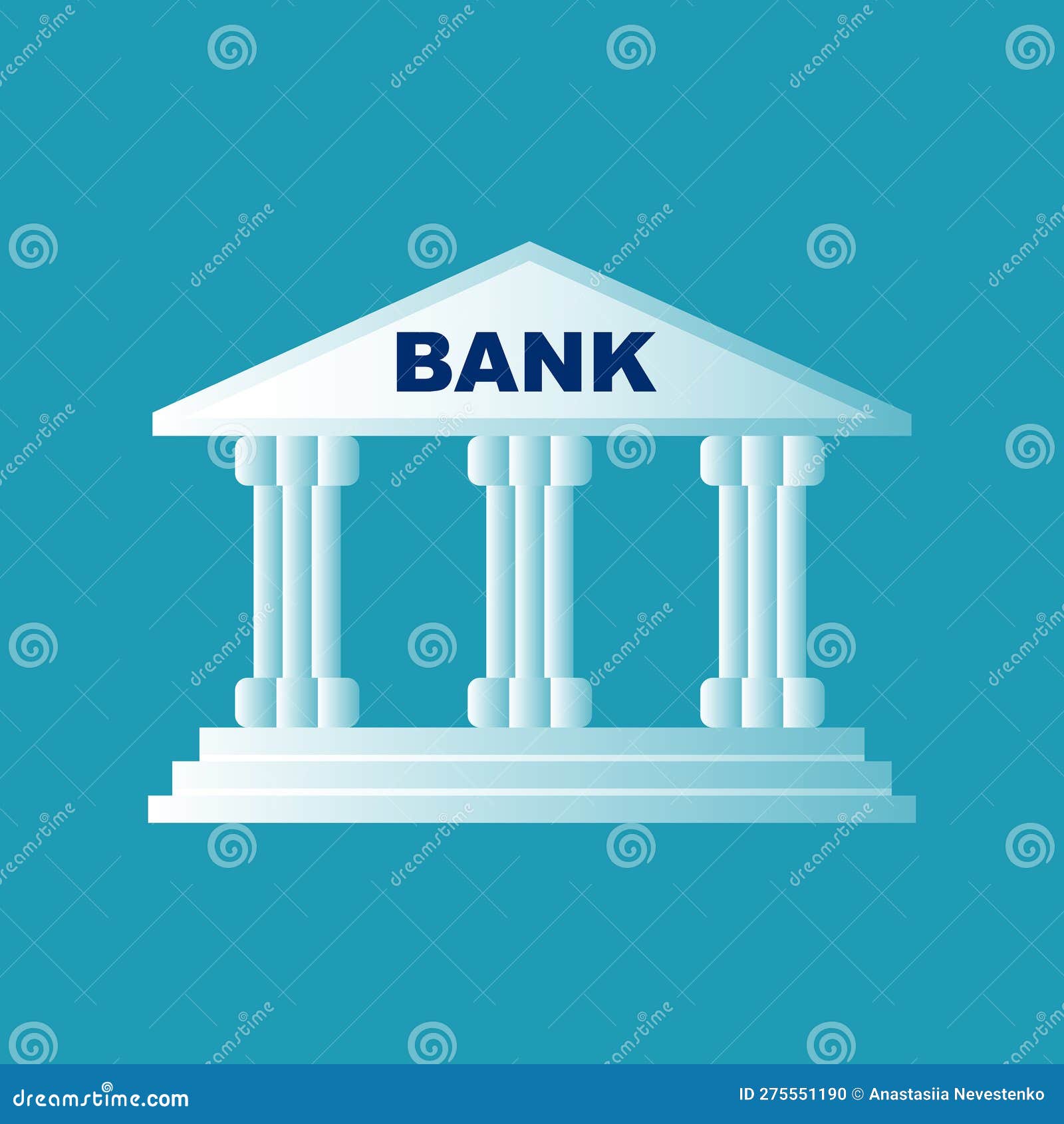 Bank Icon. Bank Structure, Columns and Roof. Object for Web and Print ...