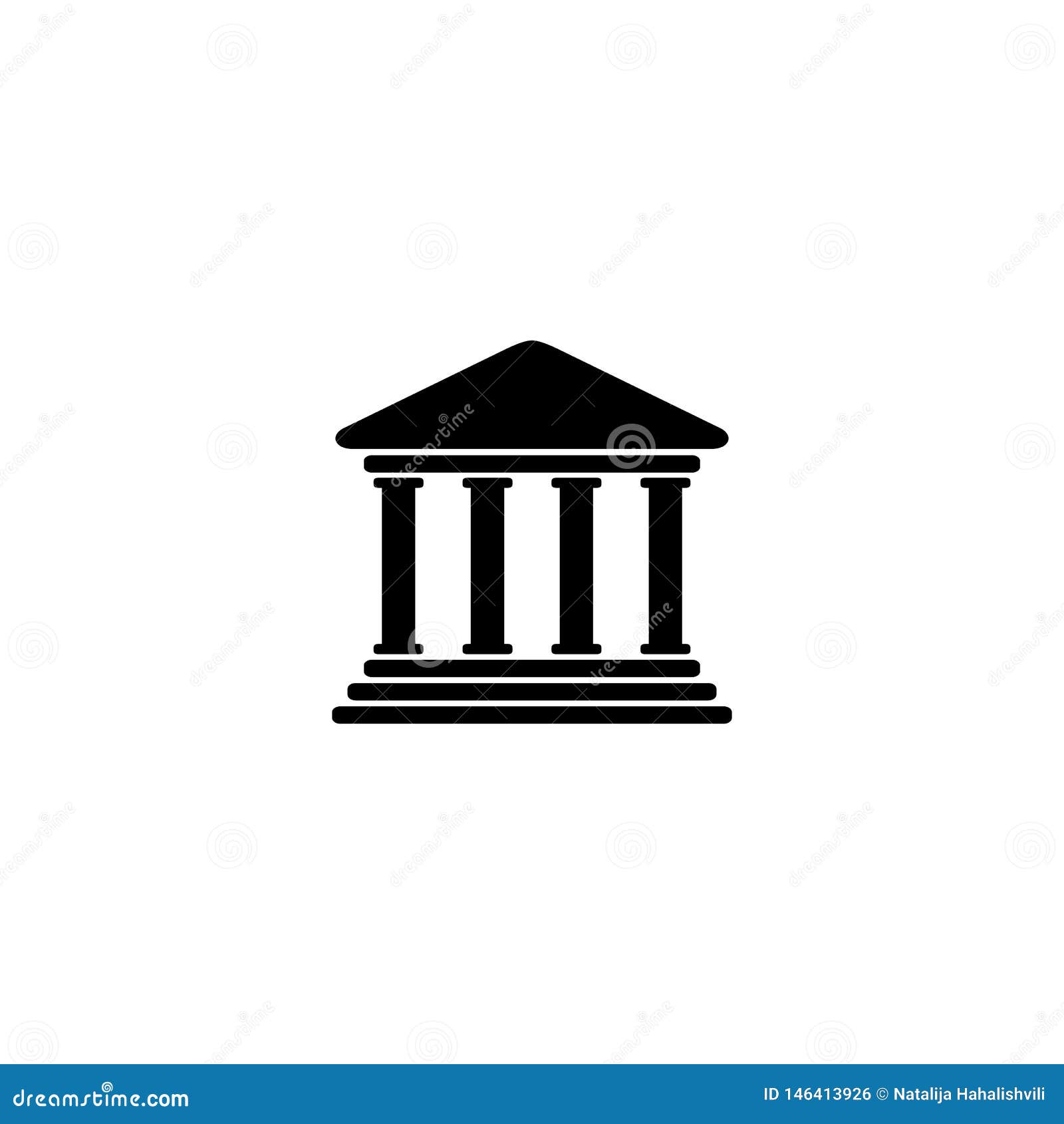 Bank Icon Symbol on White Background. Vector Stock Vector ...