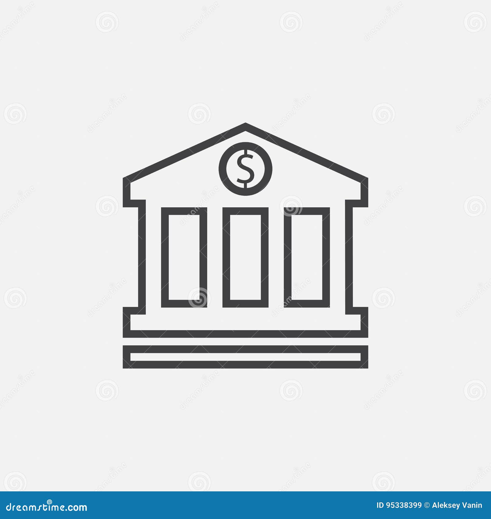 Bank Icon Vector Isolated on Grey. Stock Vector - Illustration of ...