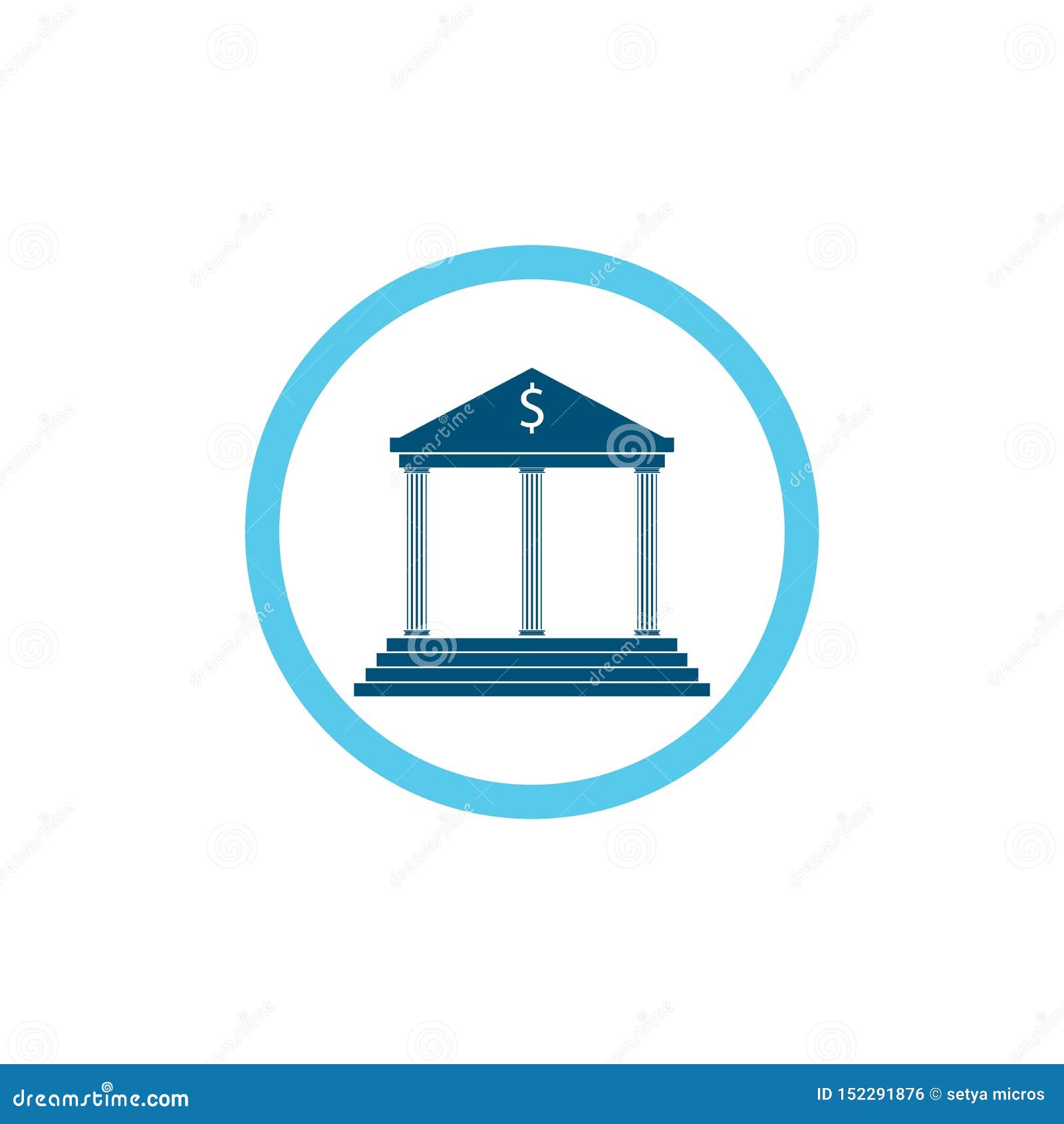 Bank Icon Vector Logo Template Stock Vector - Illustration of black ...