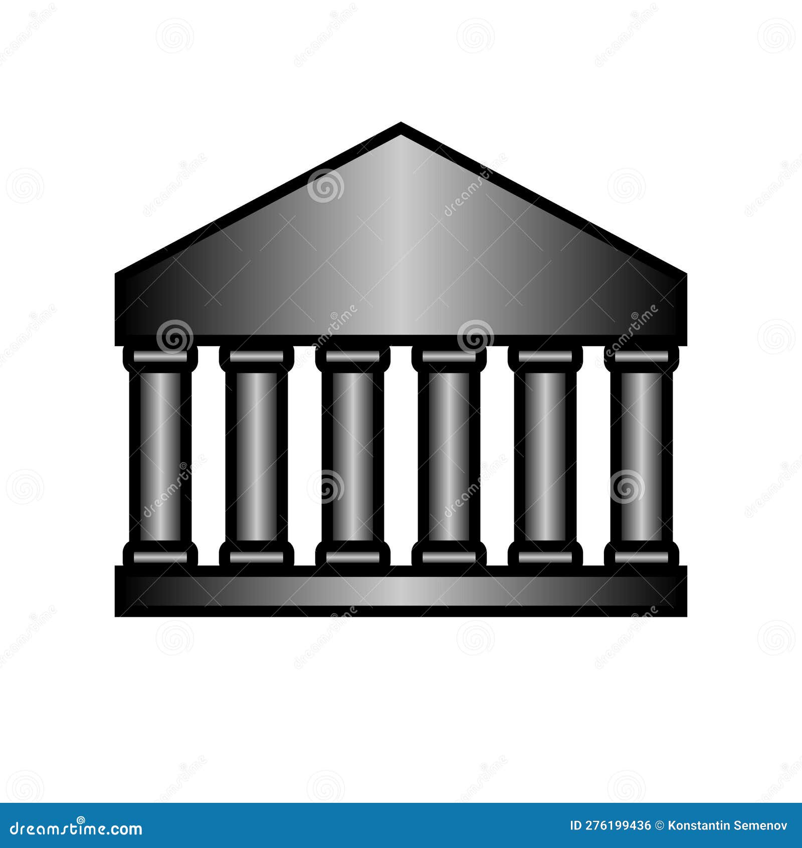 Bank icon on white stock vector. Illustration of architecture - 276199436