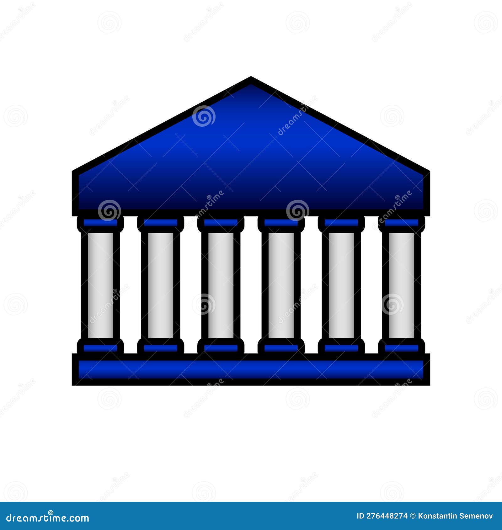 Bank icon on white stock vector. Illustration of credit - 276448274