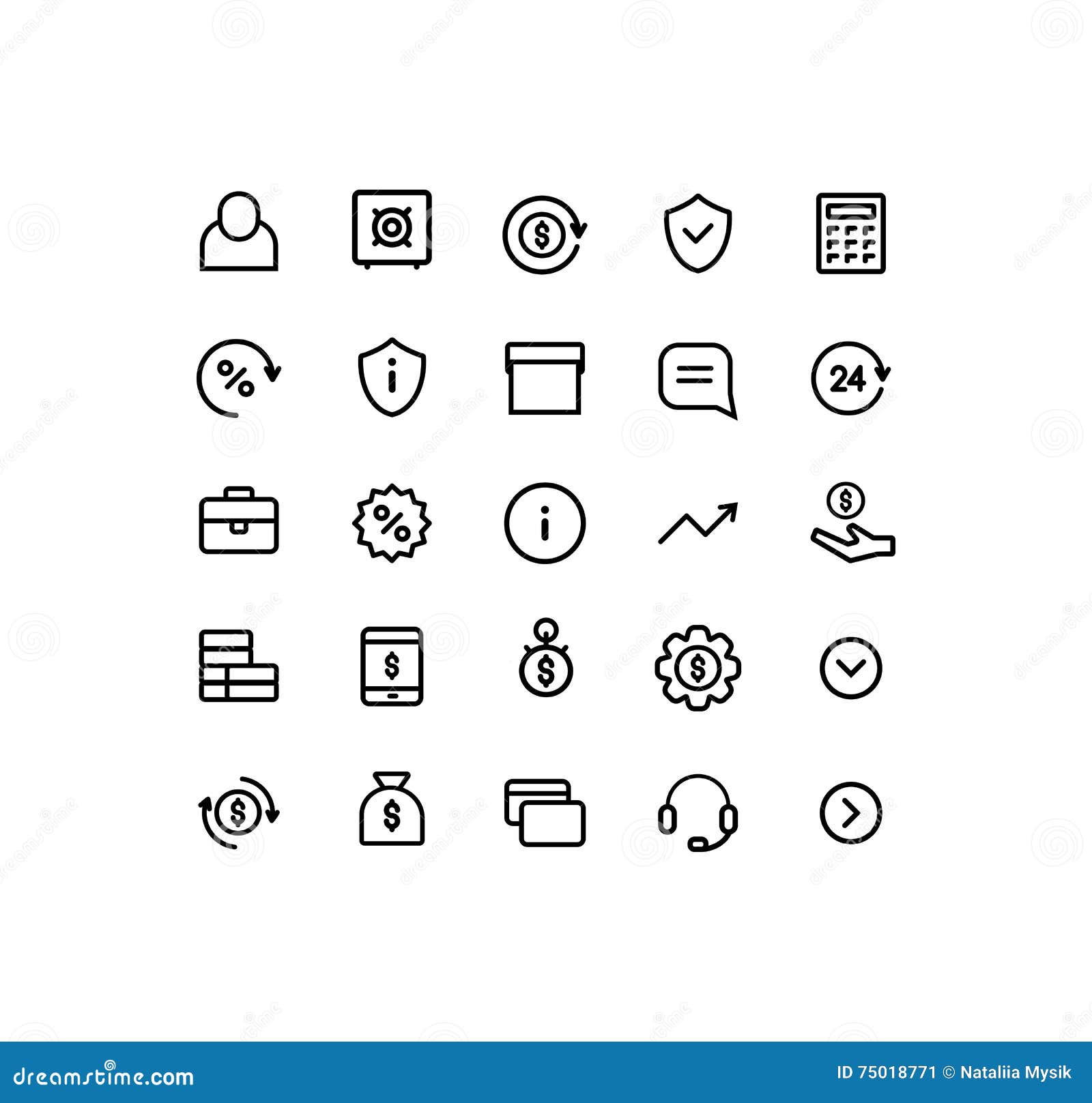Bank icons stock vector. Illustration of growth, data - 75018771