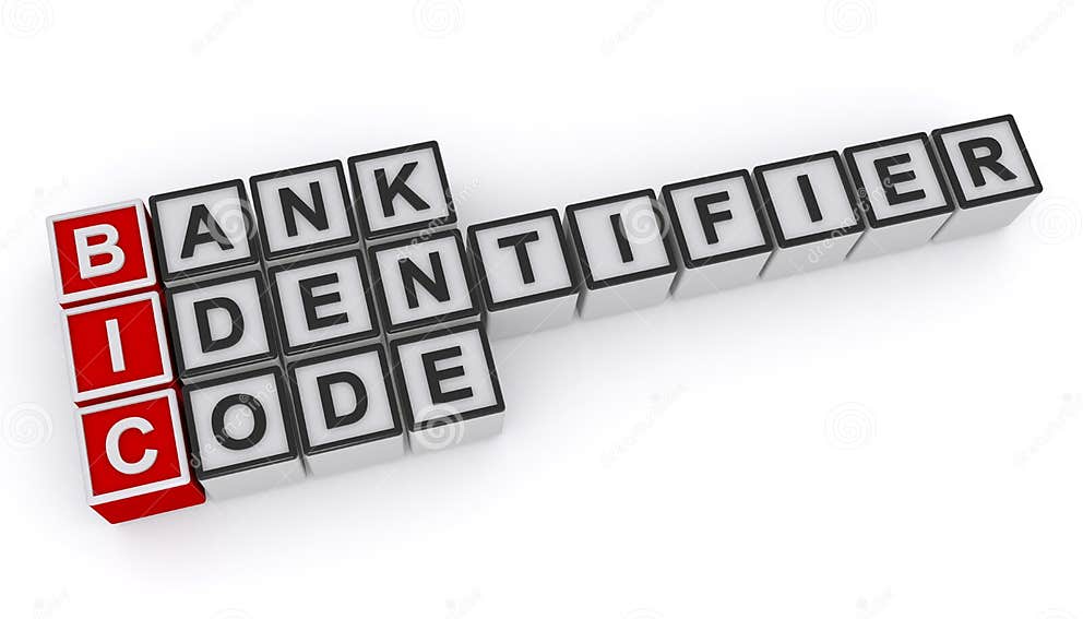 Bank Identifier Code Word Blocks Stock Illustration - Illustration of ...