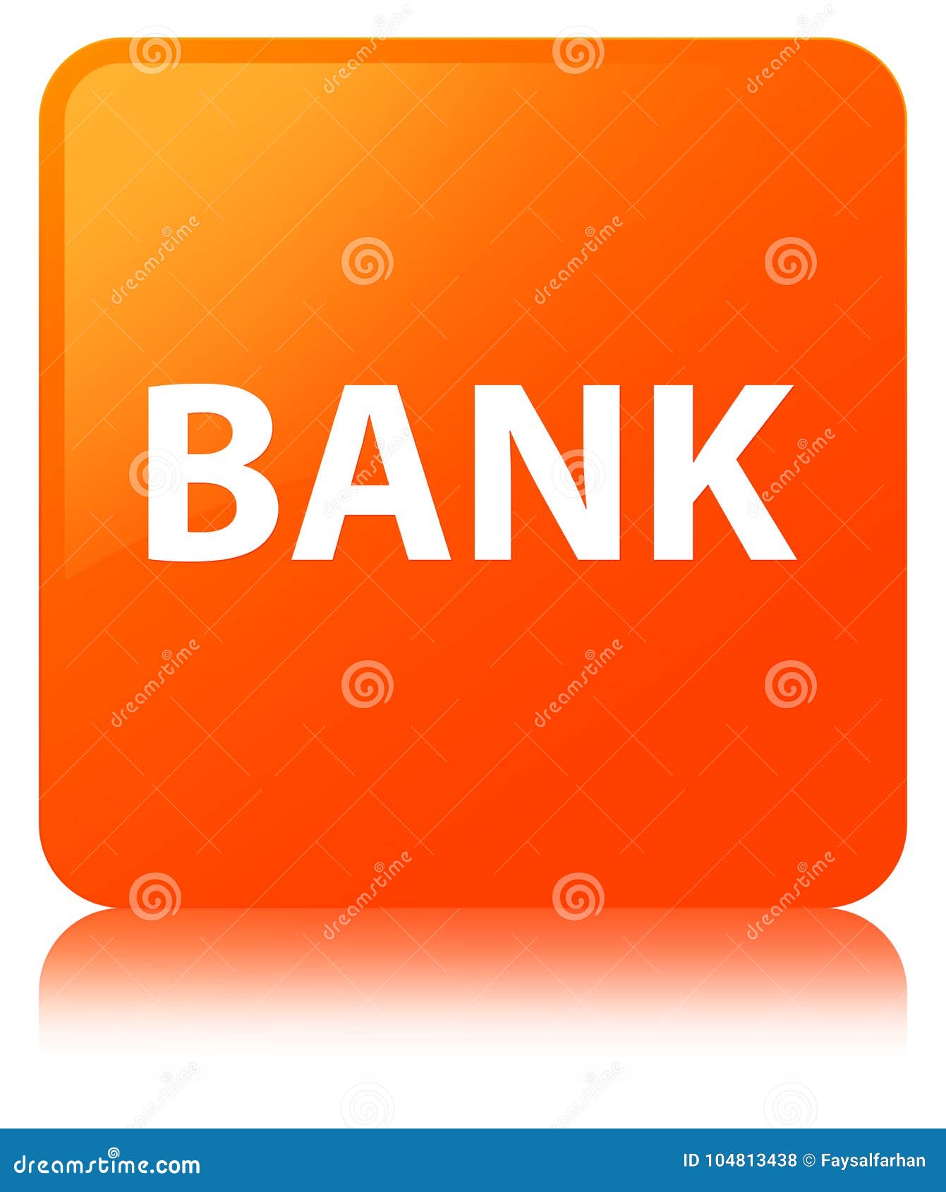 Bank orange square button stock illustration. Illustration of orange ...