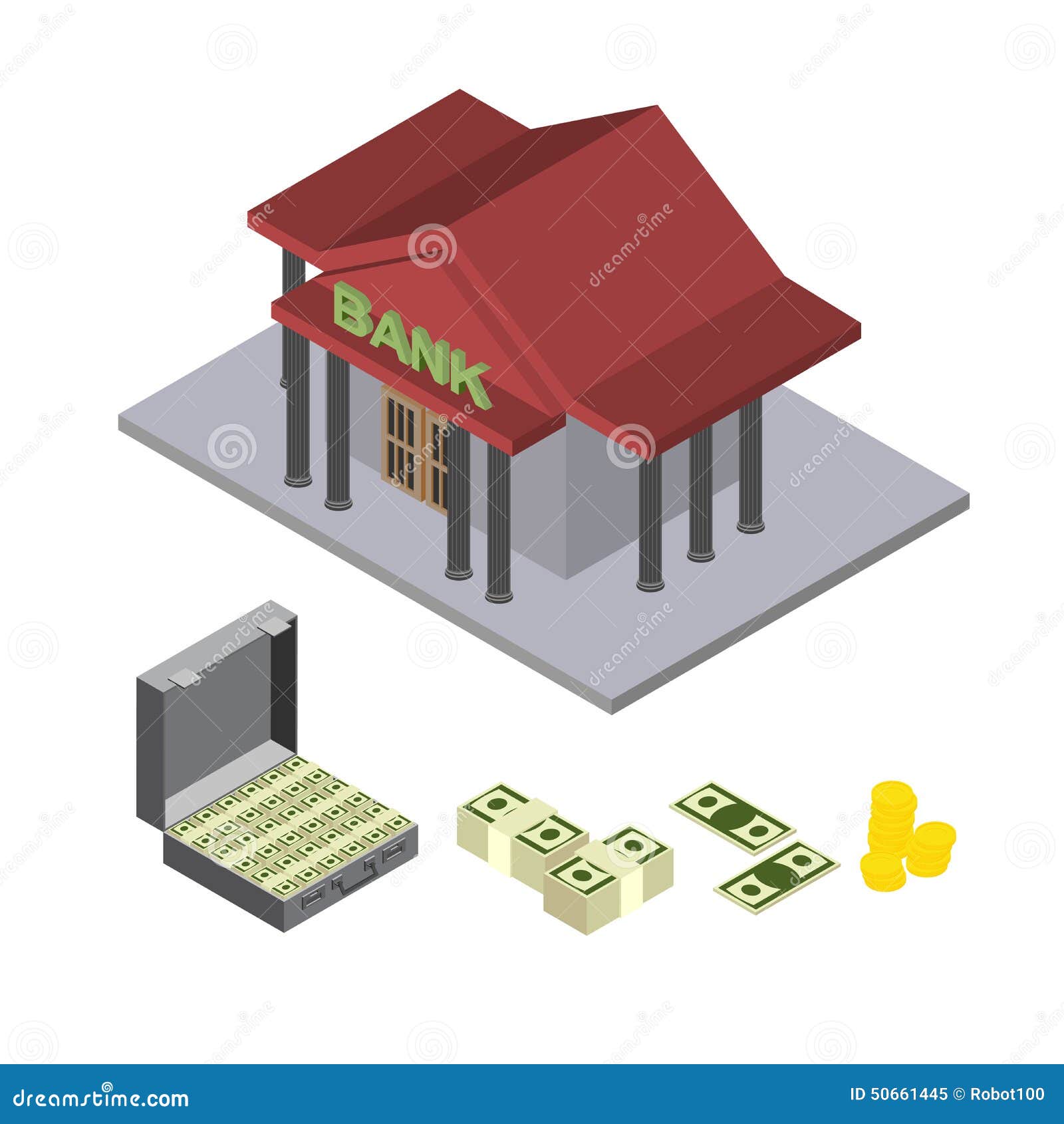 Bank isometric icons stock vector. Illustration of banking - 50661445