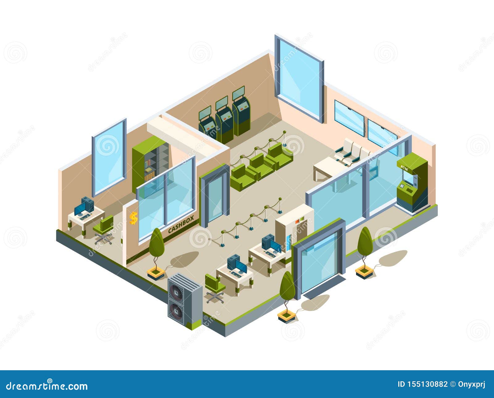 Bank Isometric. Modern Building Interior Office Open Space Banking ... Bank Isometric. Modern Building Interior Office Open Space Banking ...