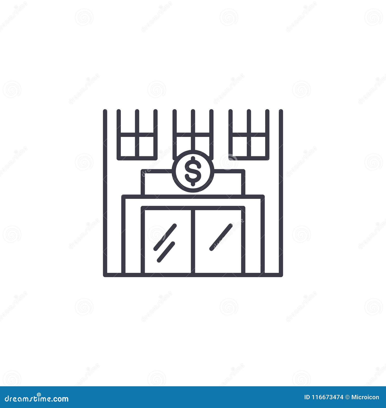 Bank Linear Icon Concept. Bank Line Vector Sign, Symbol, Illustration ...