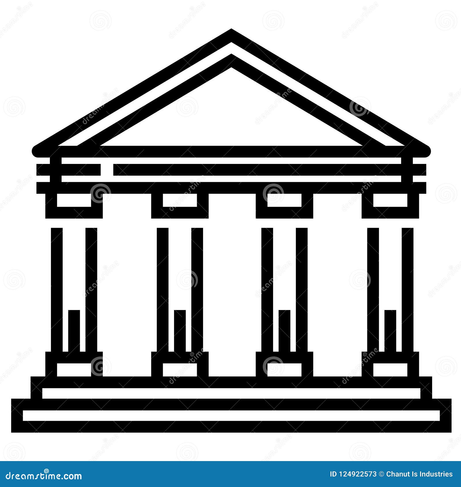 Bank Line illustration stock vector. Illustration of place - 124922573