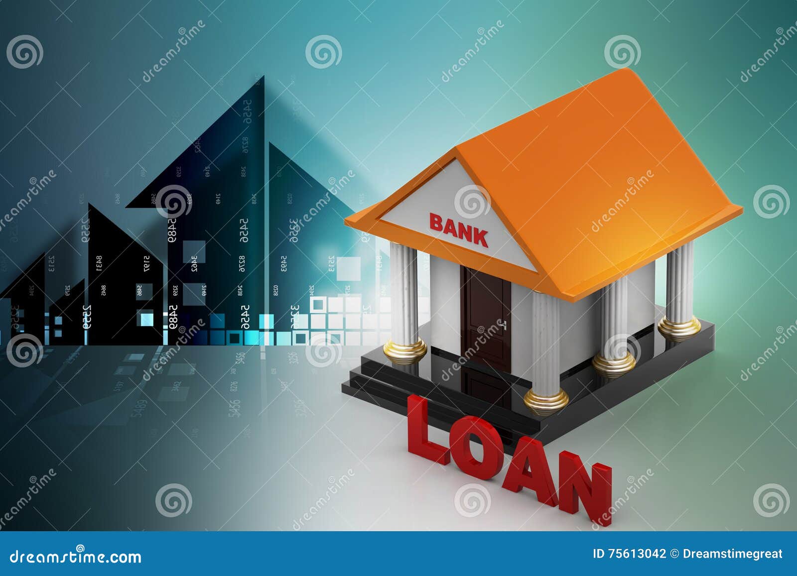 Bank loan concept stock illustration. Illustration of cash - 75613042