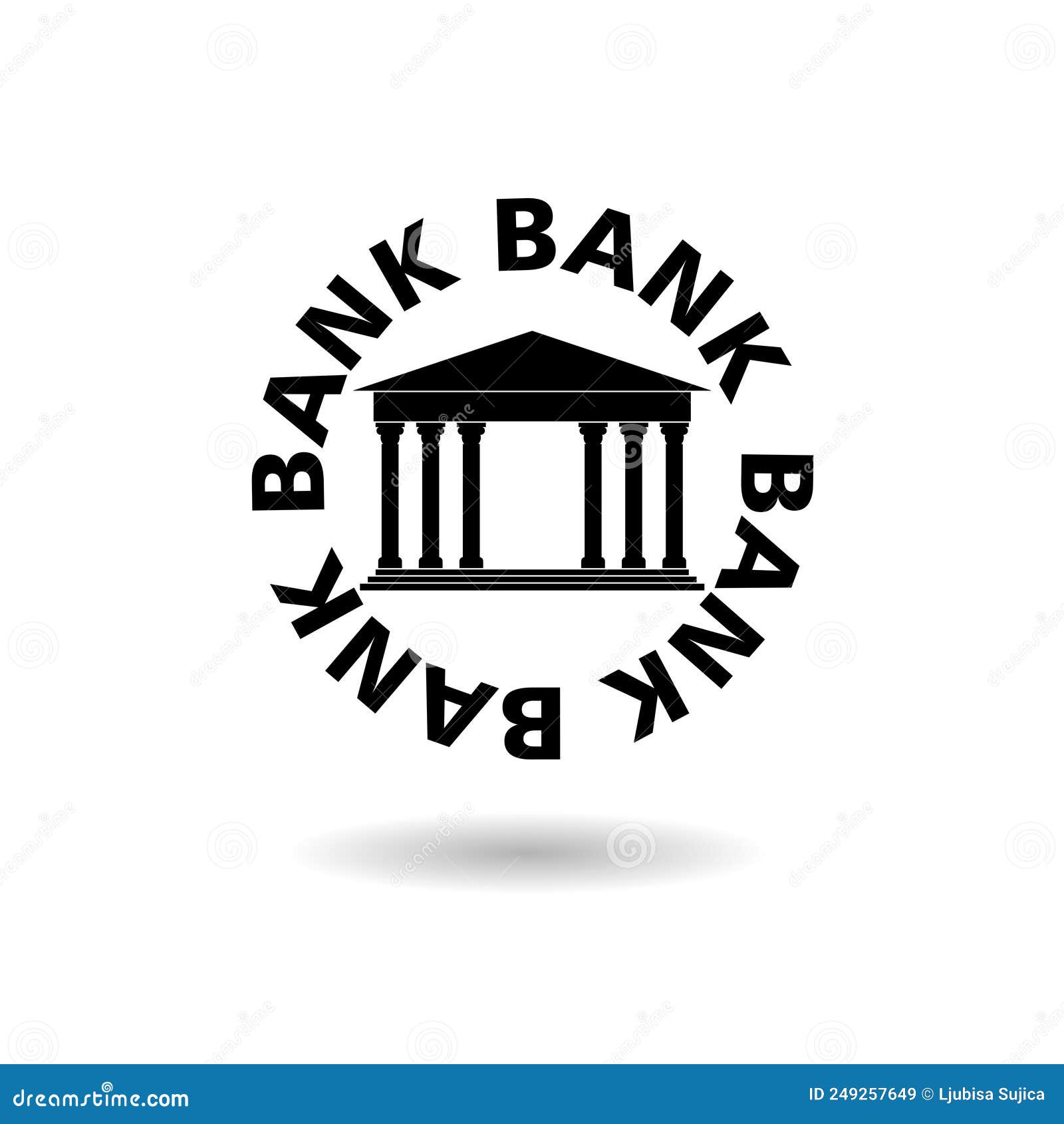 Bank logo icon with shadow stock vector. Illustration of ecommerce ...