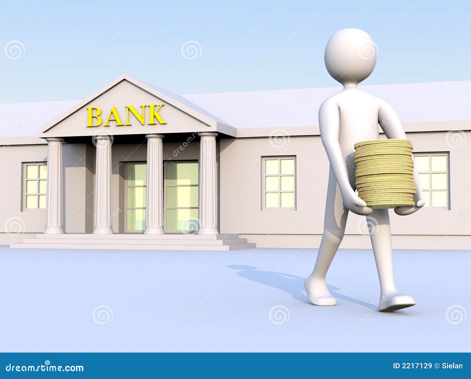Bank & Man & Money 1 Stock Illustration - Illustration of businessman ...