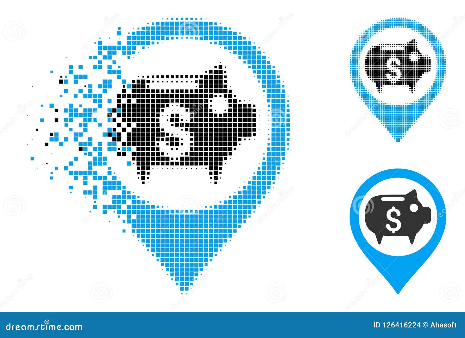 Dissipated Pixel Halftone Bank Map Marker Icon Stock Vector ... Dissipated Pixel Halftone Bank Map Marker Icon Stock Vector ...