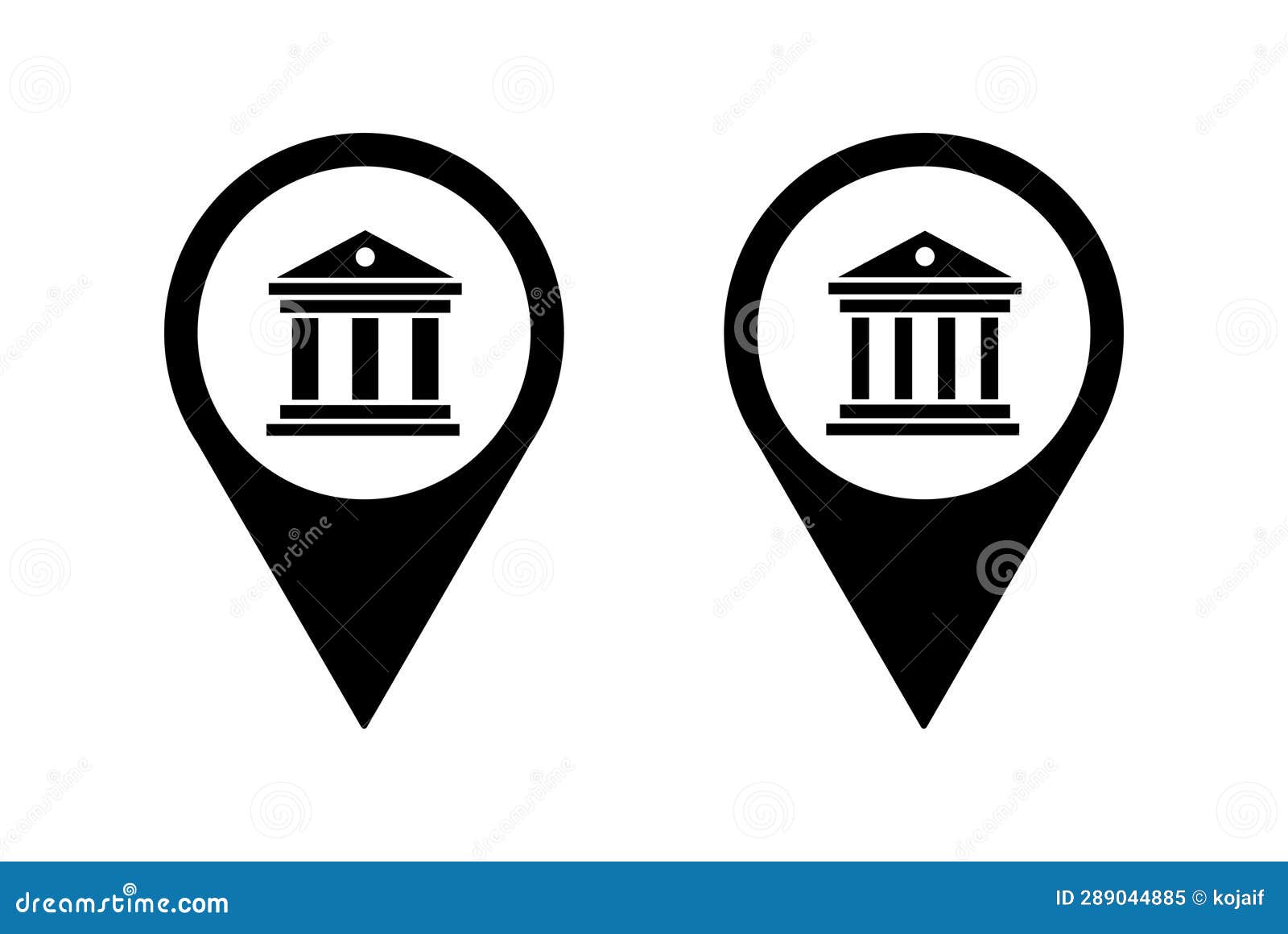 Bank Map Pin Vector Icon Set. Money Protection Stock Vector ...