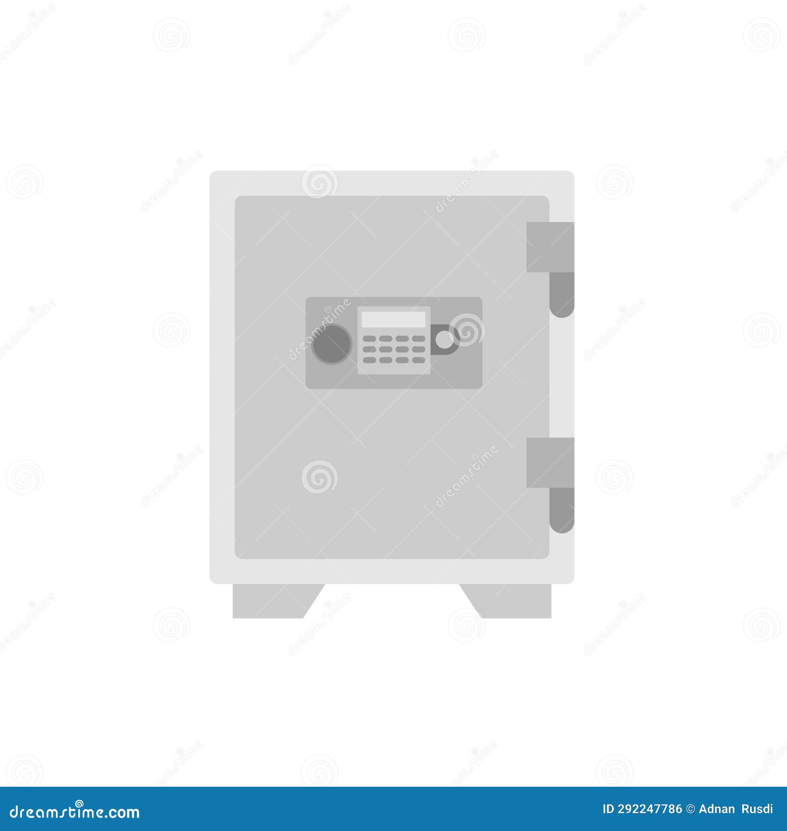 Bank Metal Vault Vector Illustration. Safebox Flat Design. Secure Boxes with Code Locks. Gold ...