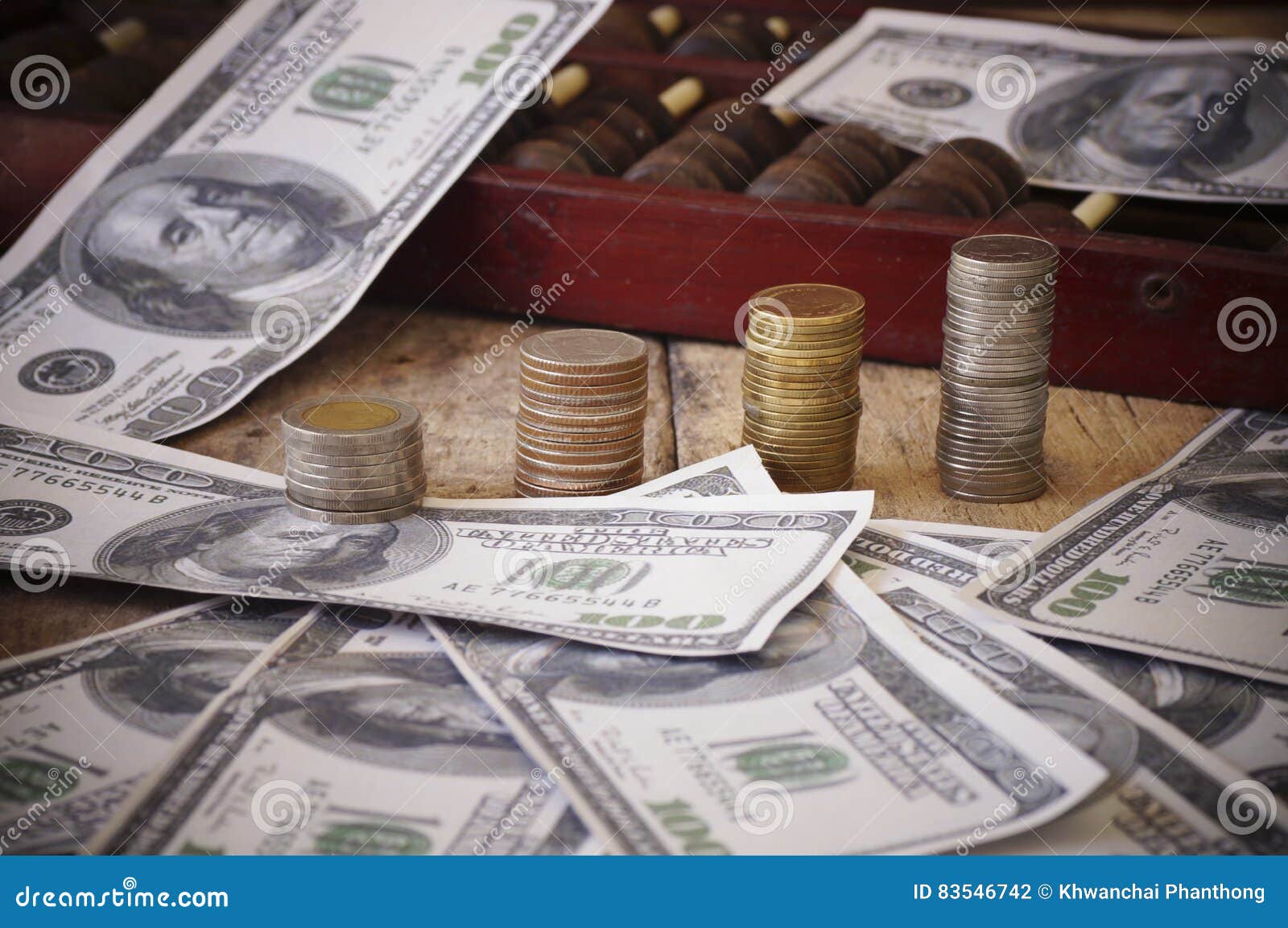 Bank note and coin, money stock photo. Image of background - 83546742