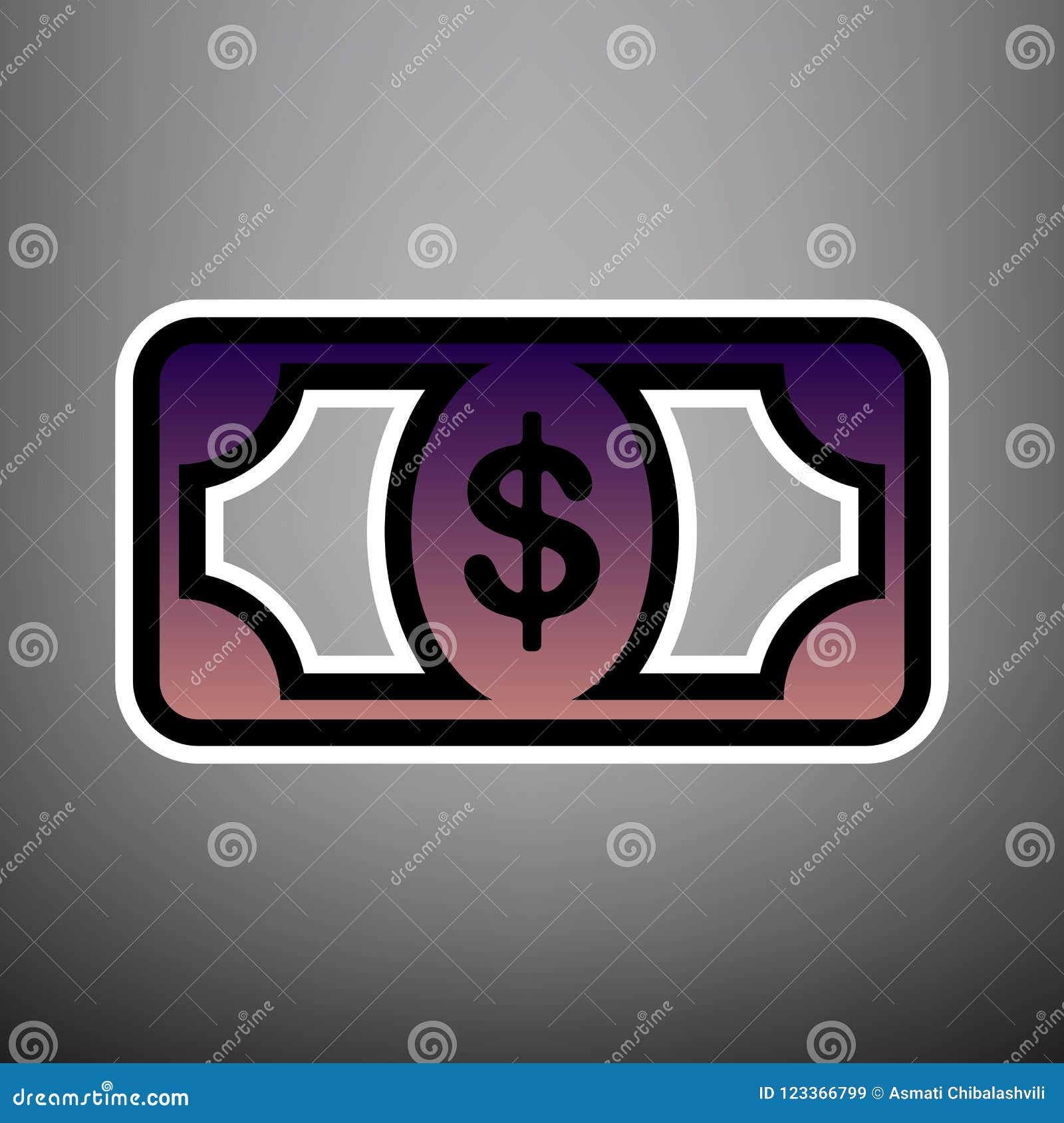 Bank Note Dollar Sign. Vector Stock Vector - Illustration of graphic ...