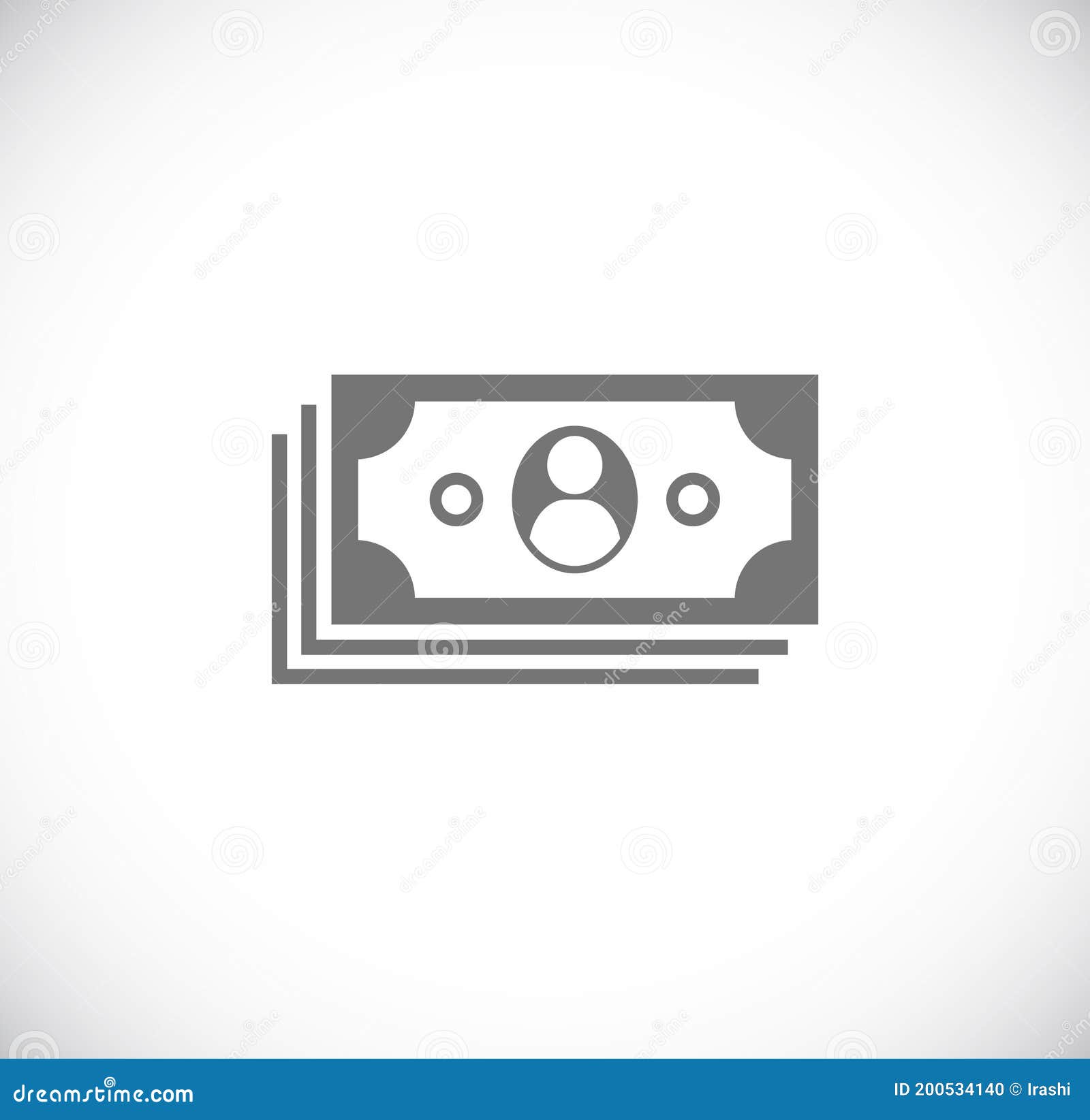 Bank note icon stock vector. Illustration of note, graphic - 200534140