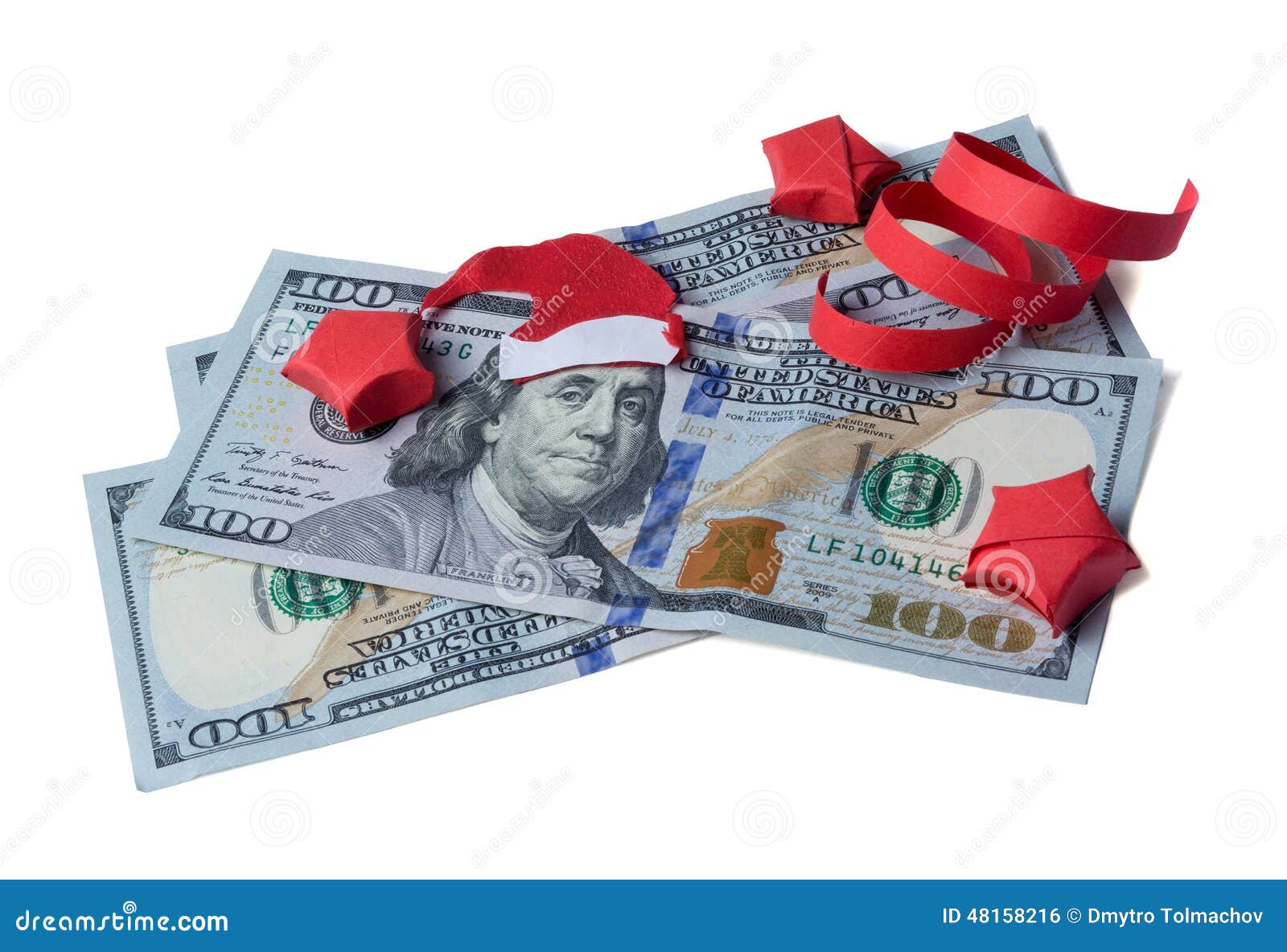 Bank note with Santa Claus stock photo. Image of closeup - 48158216