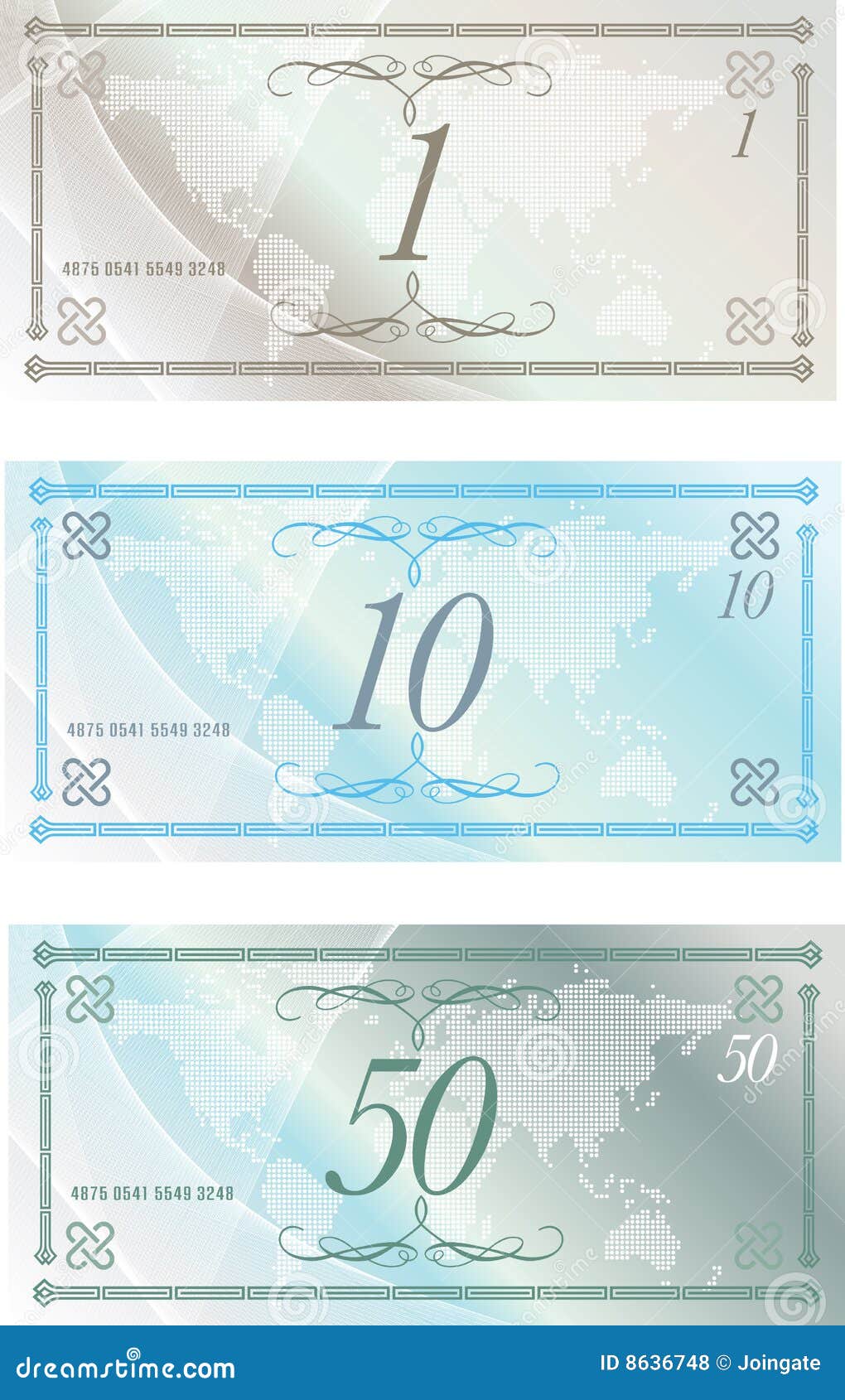 Bank notes stock vector. Illustration of globe, design - 8636748